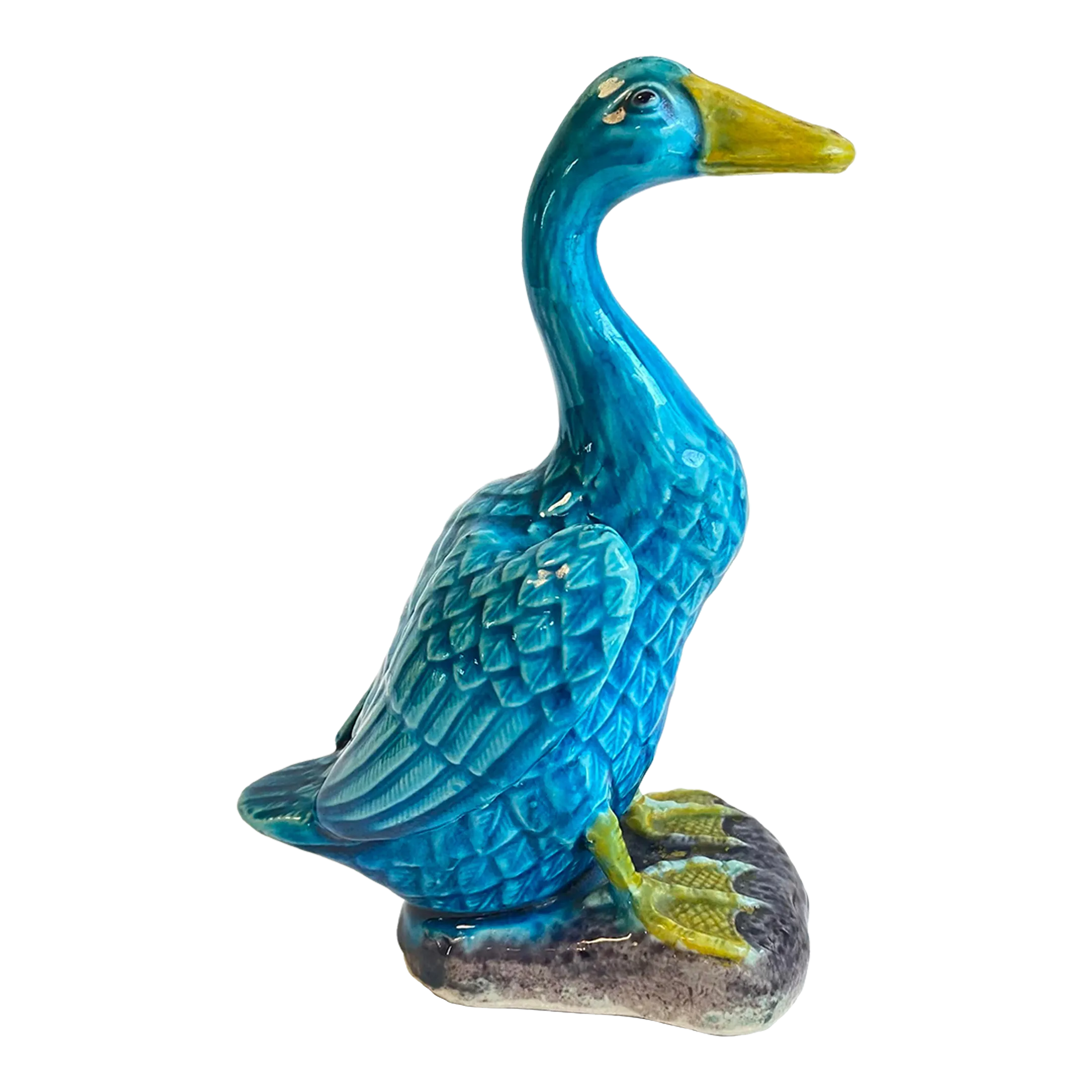 Chinese Turquoise Duck Statue Antique Figural Porcelain Blue Glaze ...