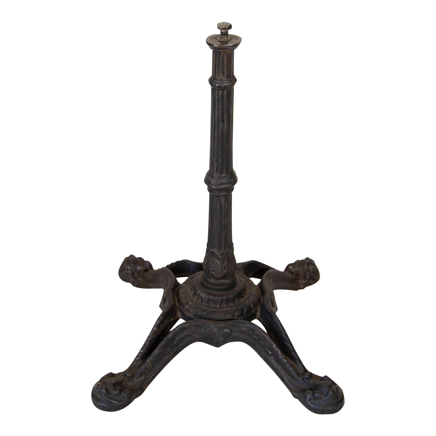 1920s Antique French Cast Iron Pedestal Bistro Table Stand | Chairish
