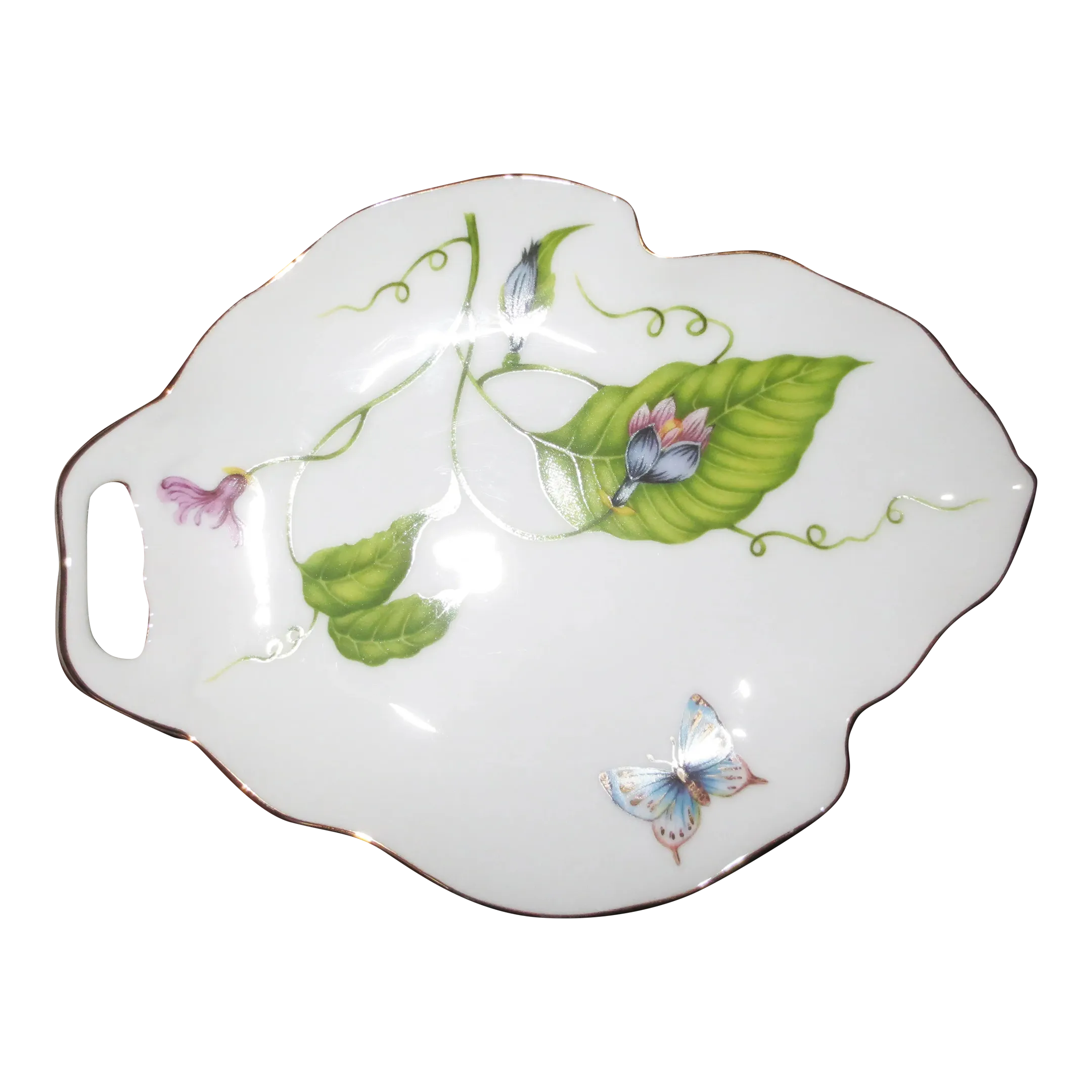 1990s I. Godinger Le Jardin Leaf Plate in Original Box | Chairish