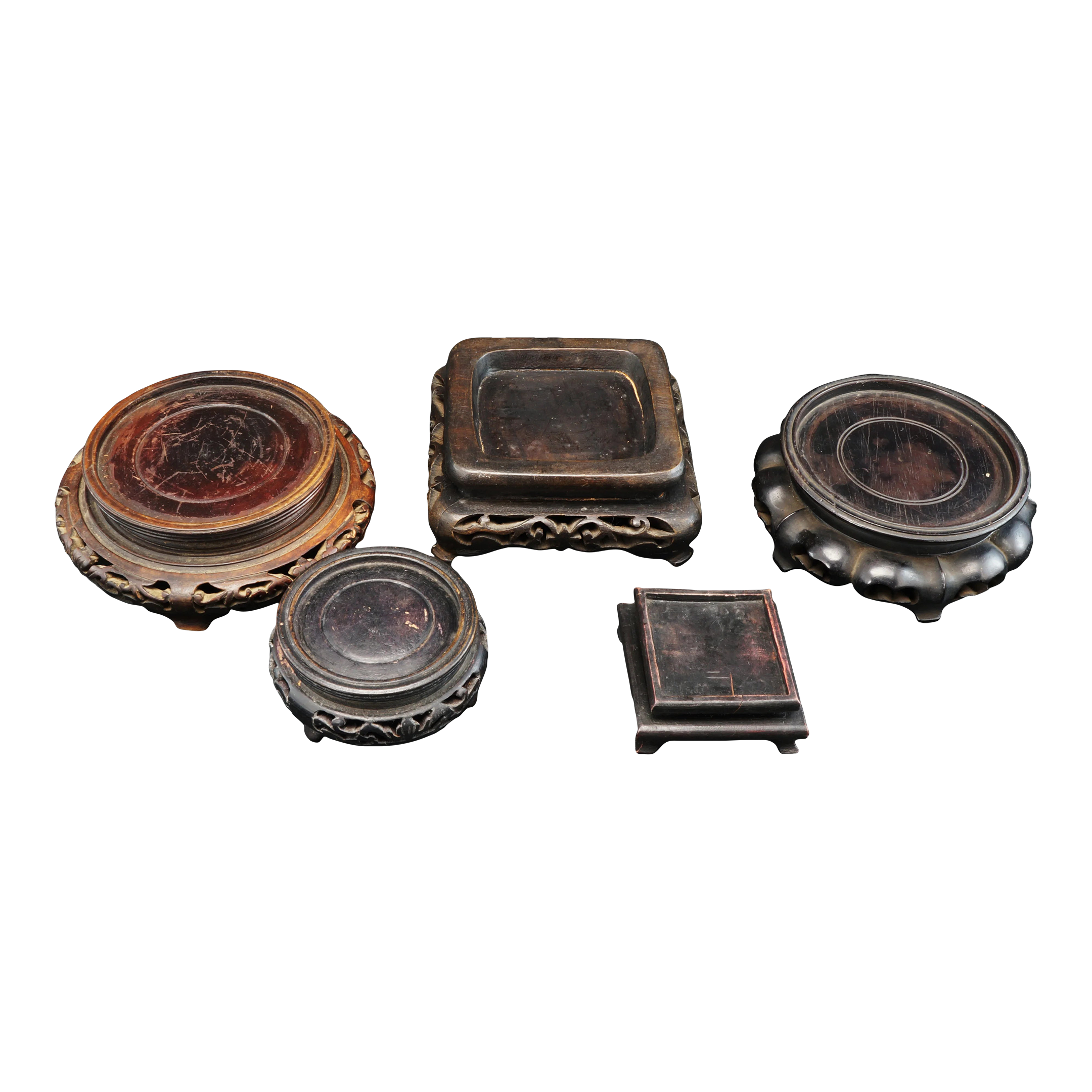 Antique Chinese Wood Stands Circa 1920 and 1930s - Lot of 5 | Chairish