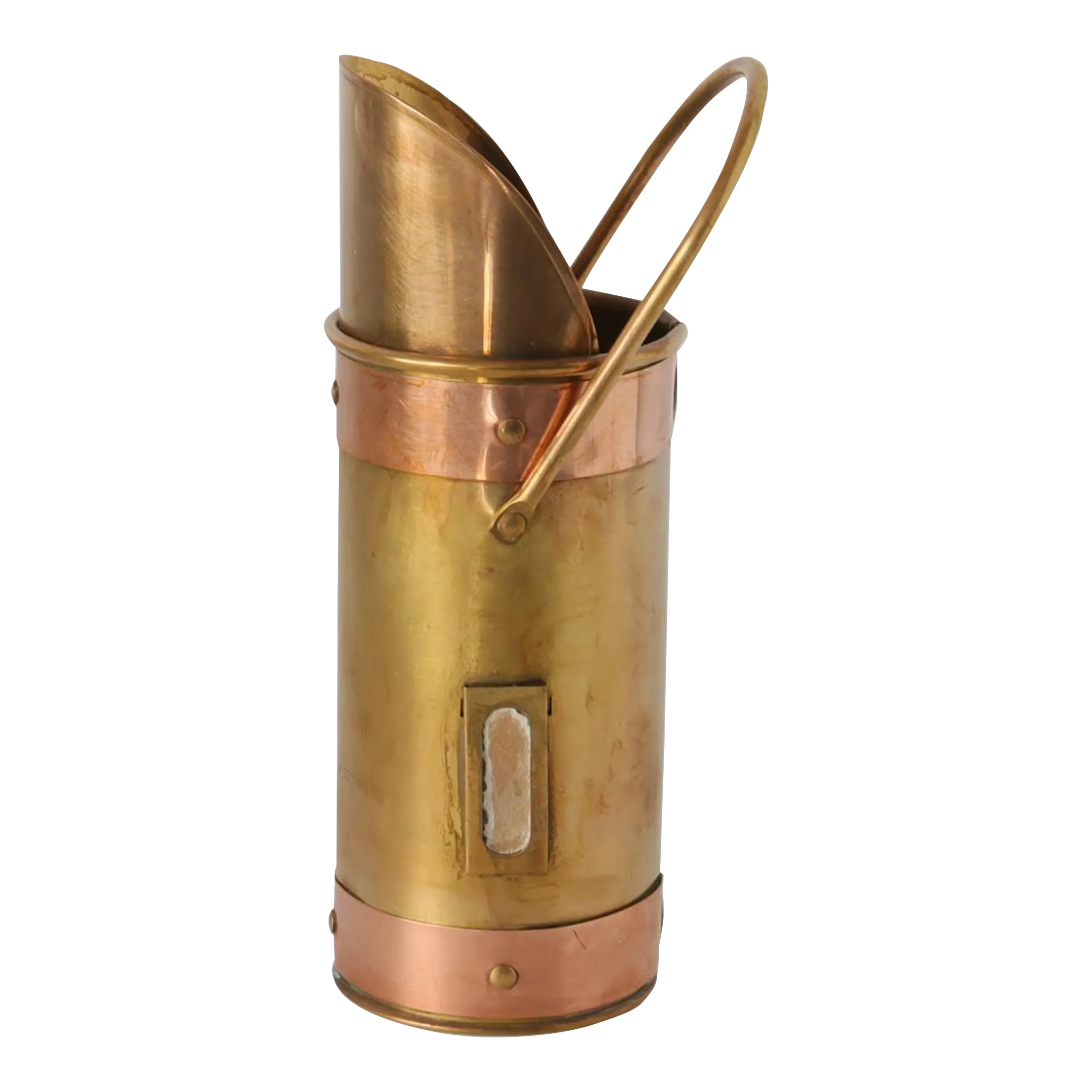 Vintage Brass & Copper Match Scuttle With Striker | Chairish