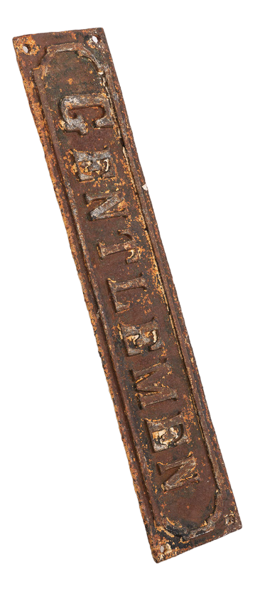 Large Cast Iron Gentlemen Sign, 1930s | Chairish