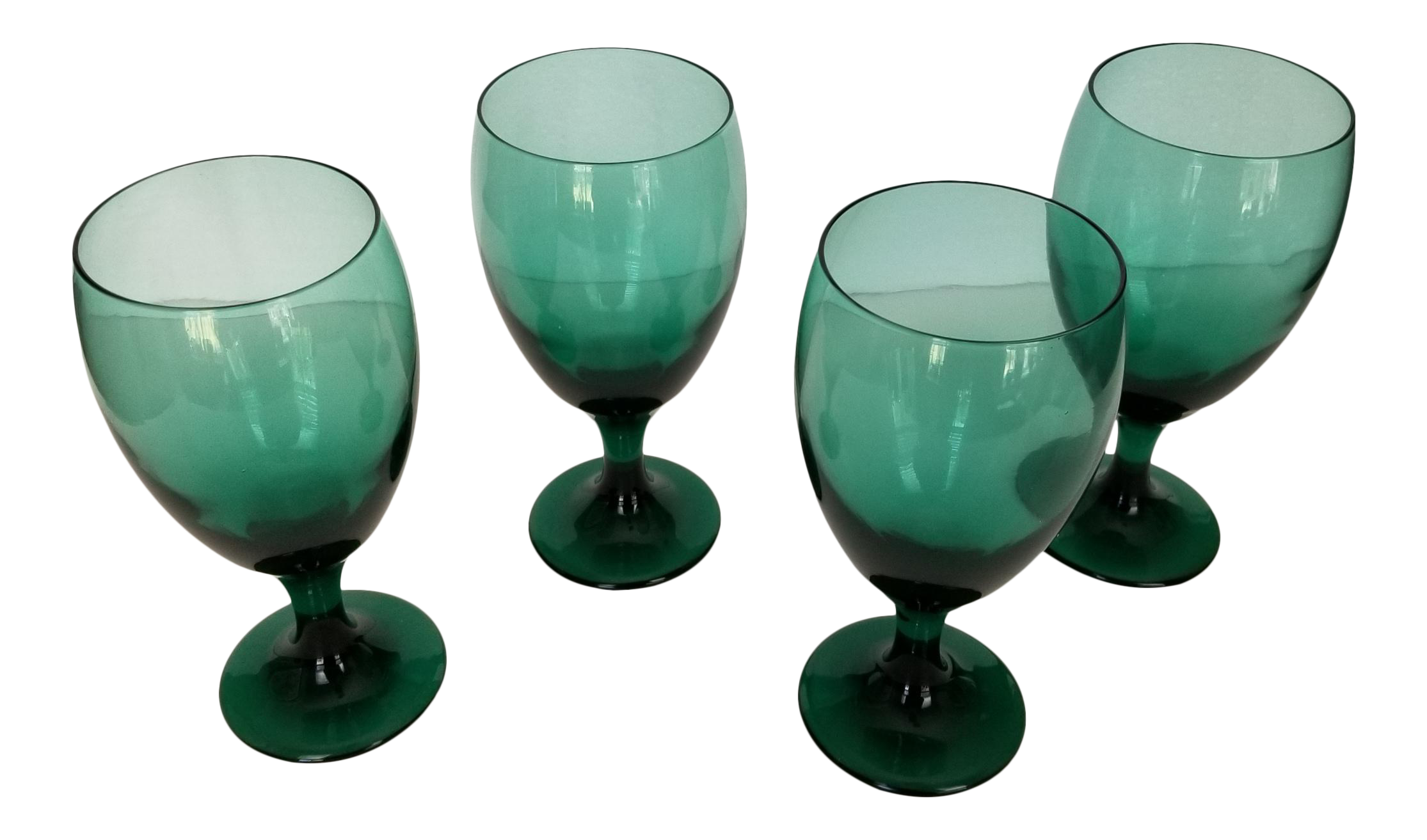 Vintage Libby Green Glass Goblets Set Of 4 Chairish
