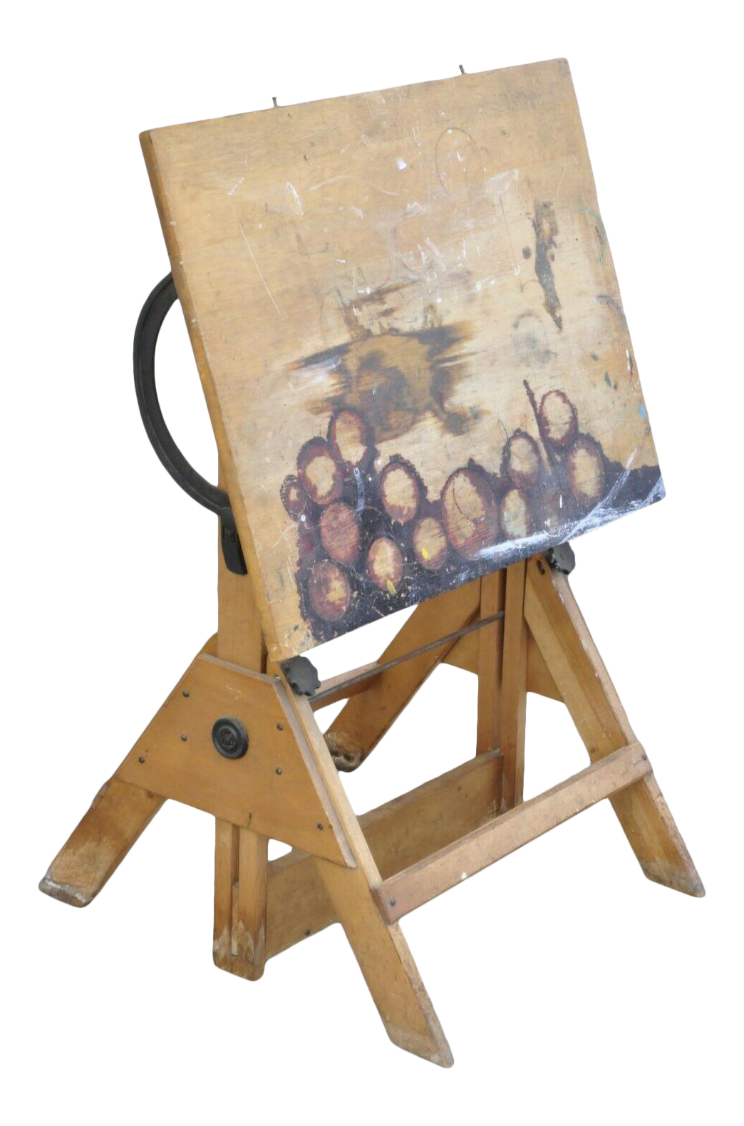 Antique American Industrial Small Drafting Table Work Desk Cast Iron ...