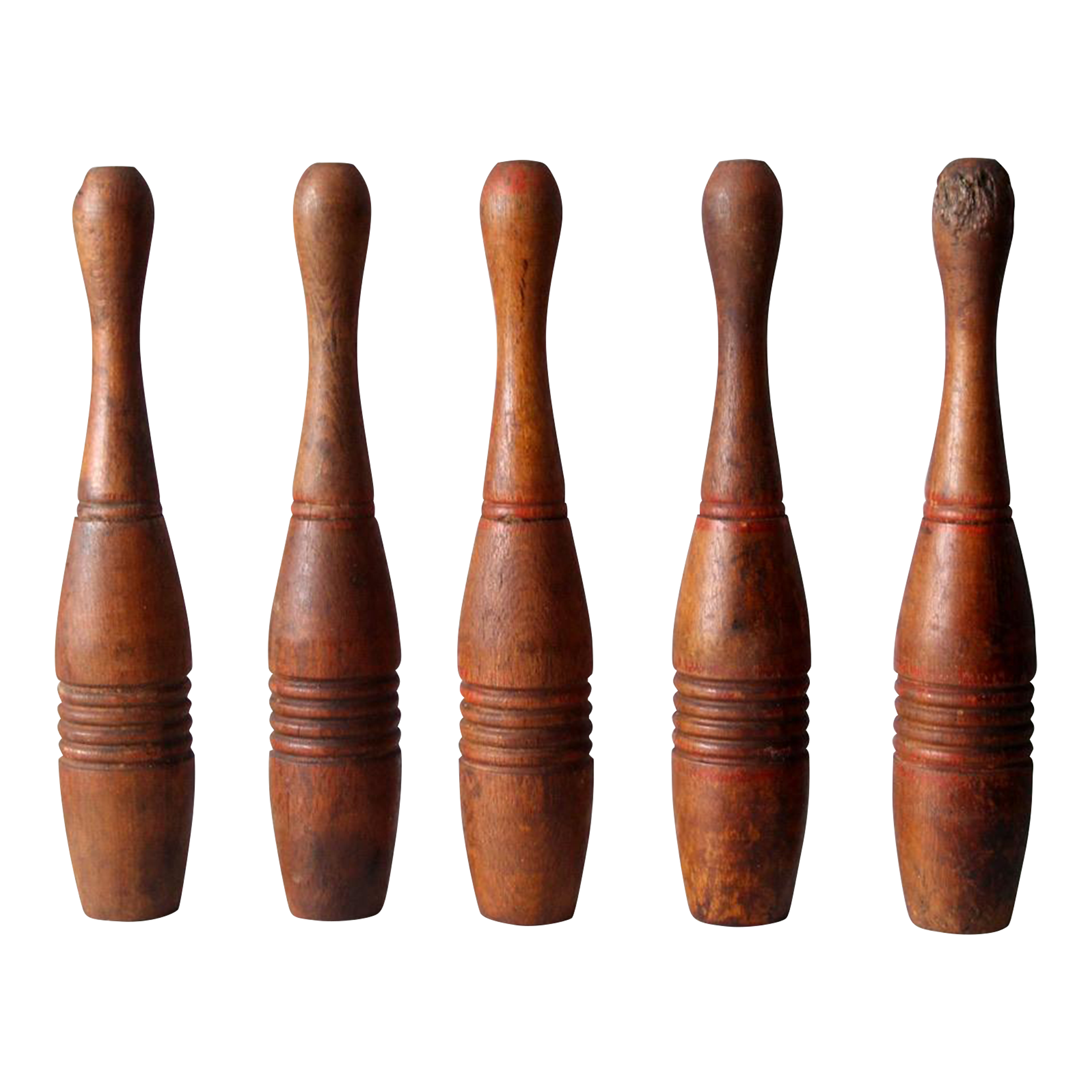 Antique Wooden Skittles Set of 5 | Chairish