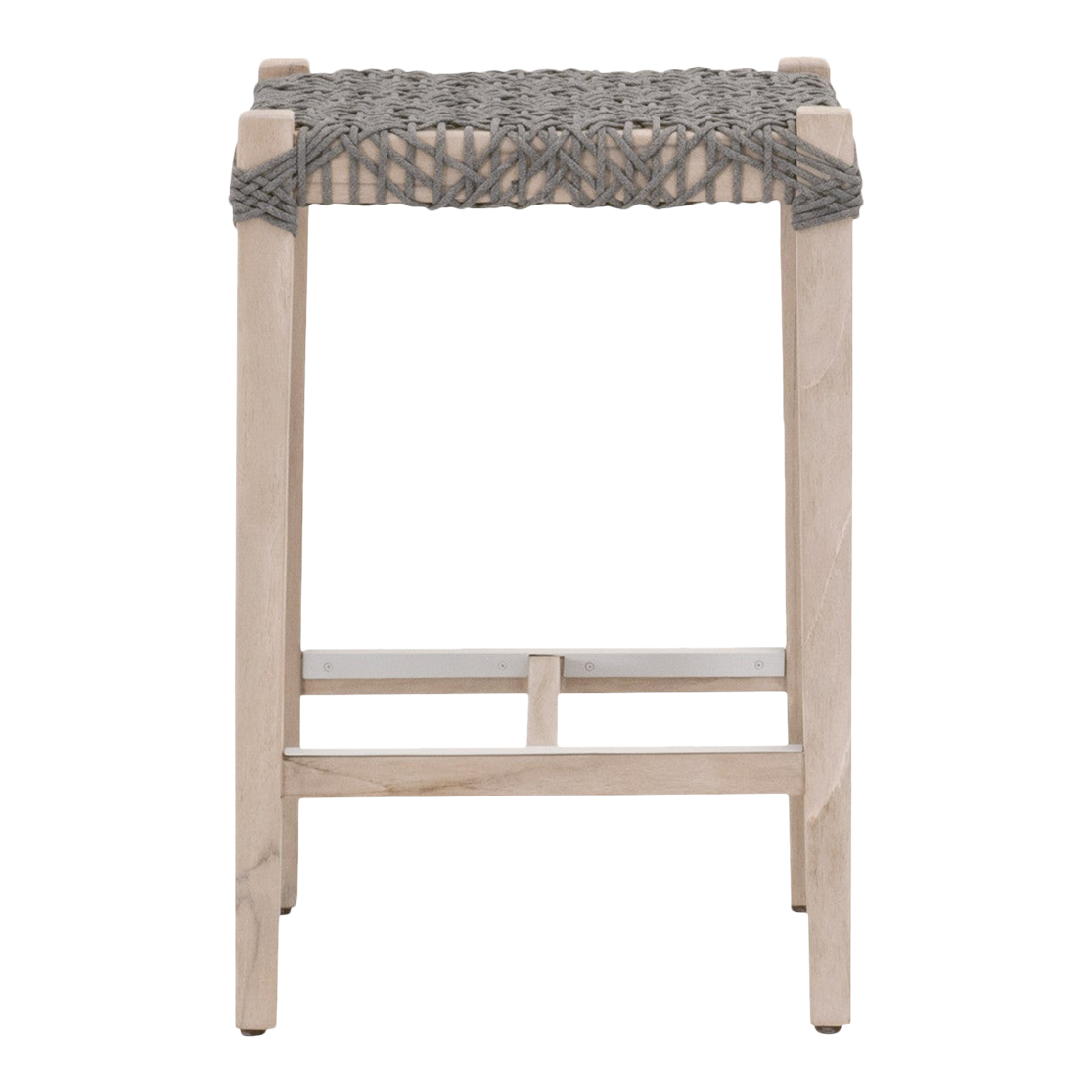Costa Outdoor Backless Counter Stool, Dove Flat Rope | Chairish