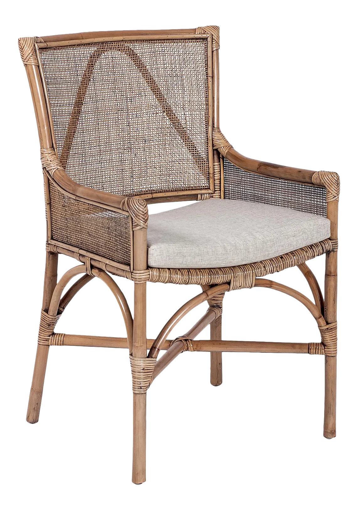 Java Arm Chair, Camel, Rattan | Chairish