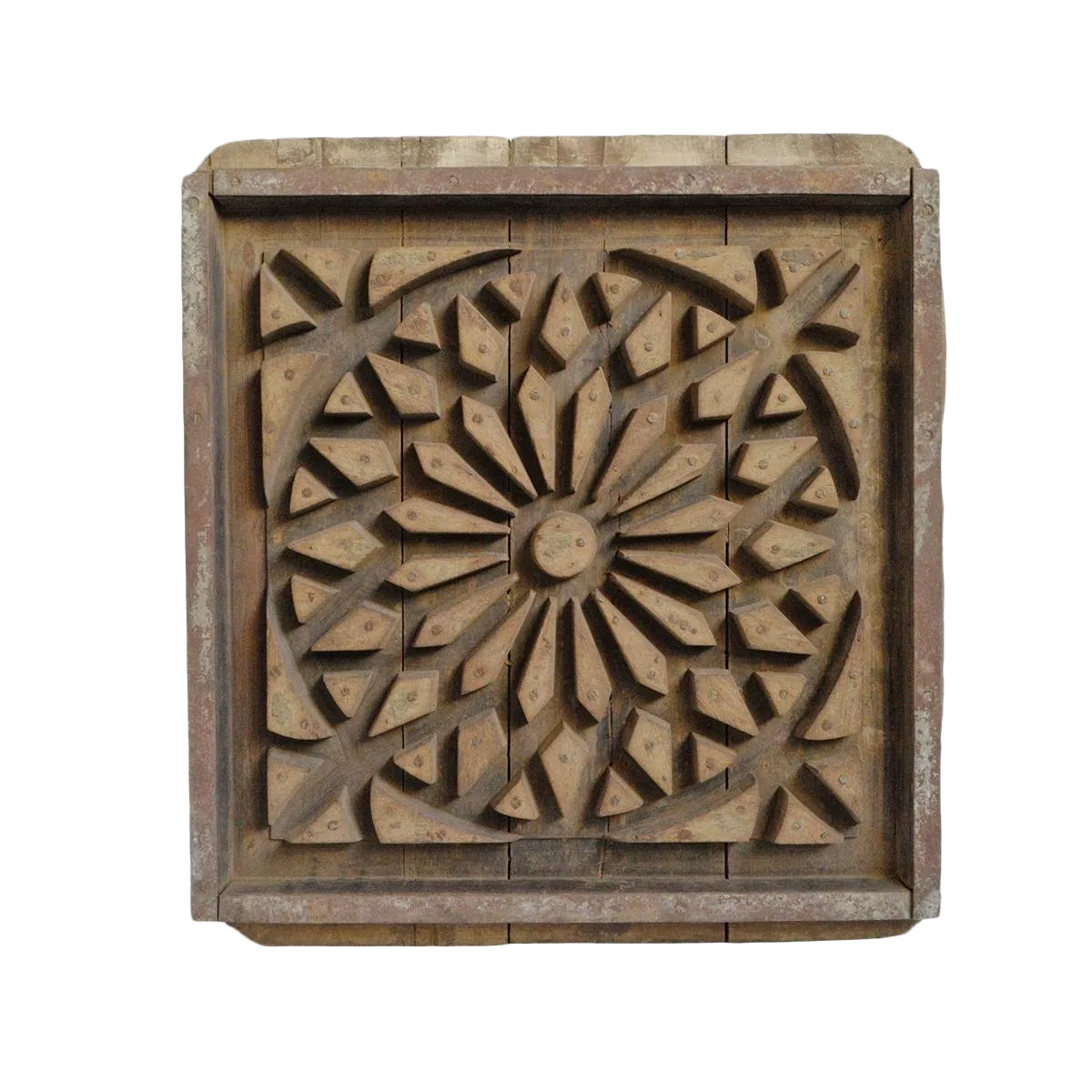 Antique Wood Print Block Panel | Chairish
