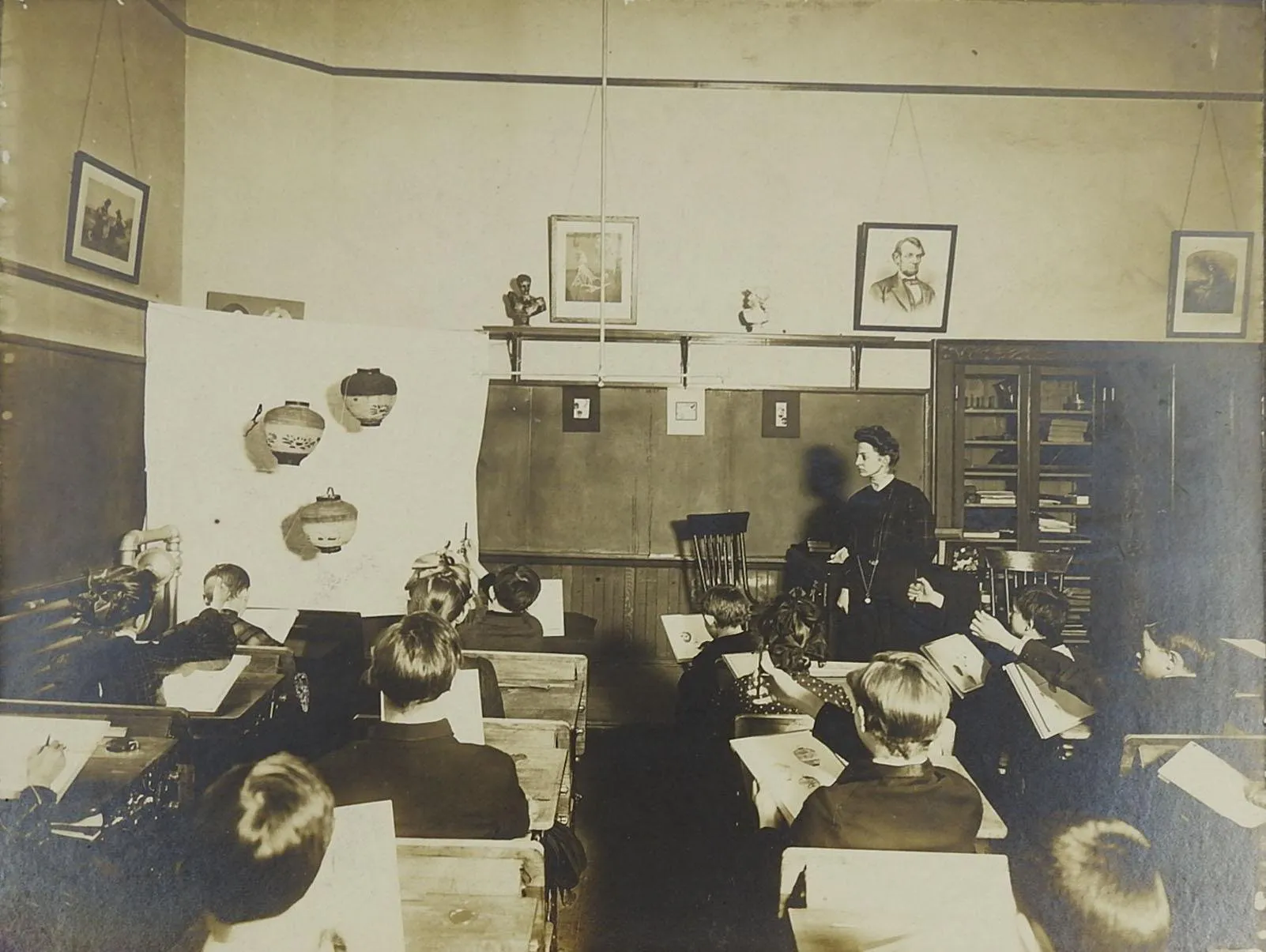 Circa 1900 School Room Art Class Photograph | Chairish