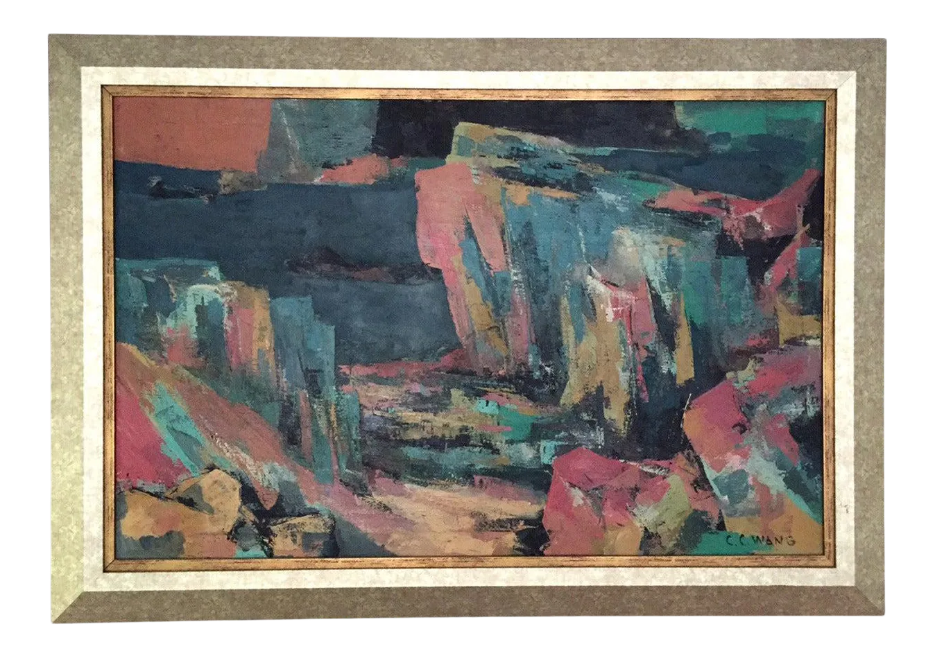 Framed Abstract Painting by C.C Wang | Chairish