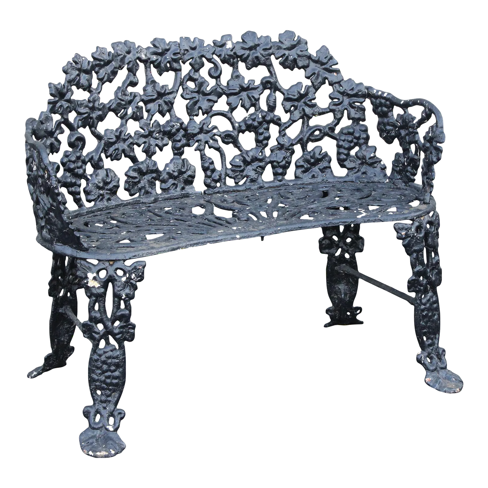 Victorian Style Cast Iron Outdoor Patio Bench | Chairish