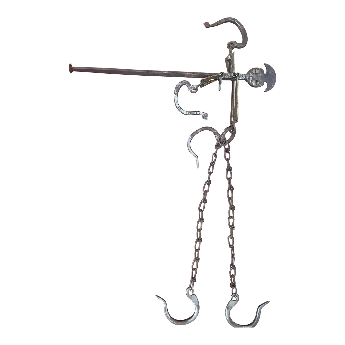 Antique Greek Decorative Butcher's Steelyard Weighing Instrument | Chairish