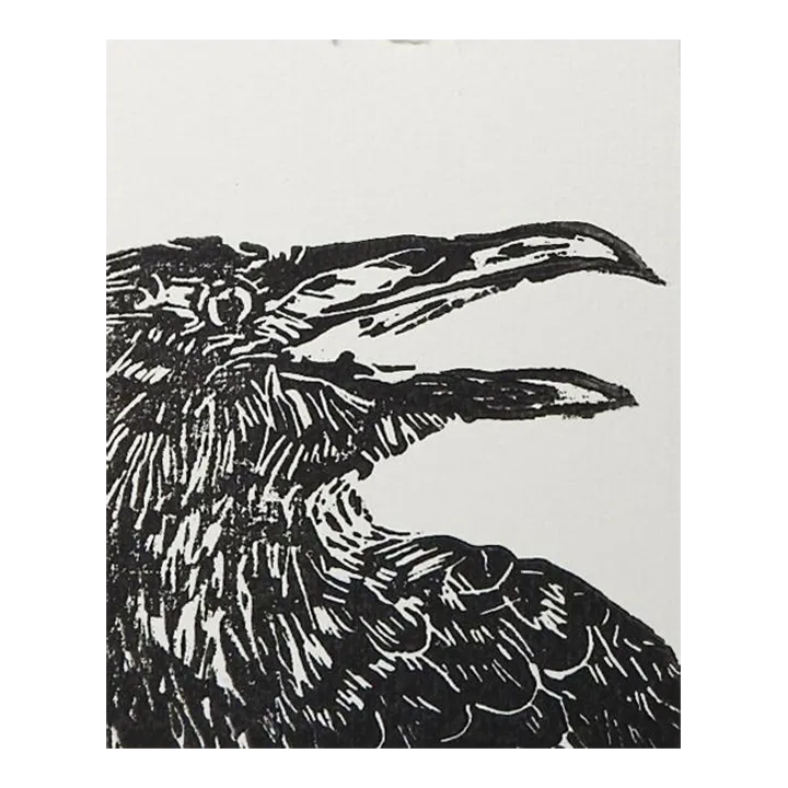 Contemporary Raven or Crow Block Print | Chairish