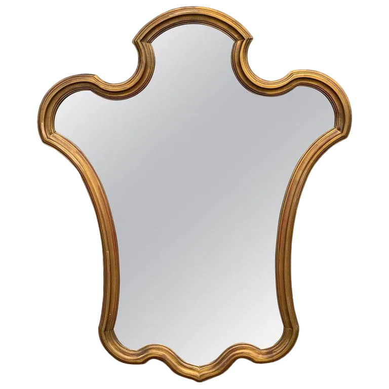 Midcentury Giltwood Keyhole Mirror by La Barge | Chairish