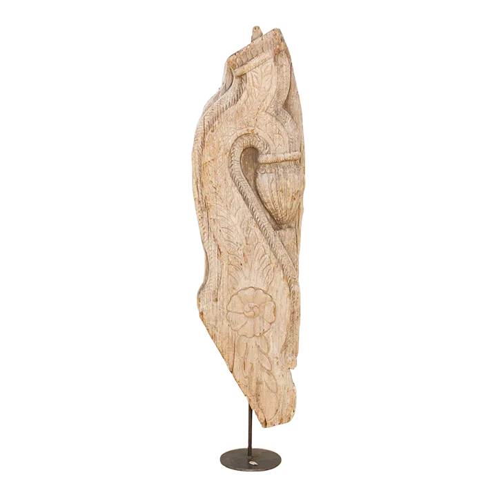 Tall Antique Indian Carved Corbel | Chairish