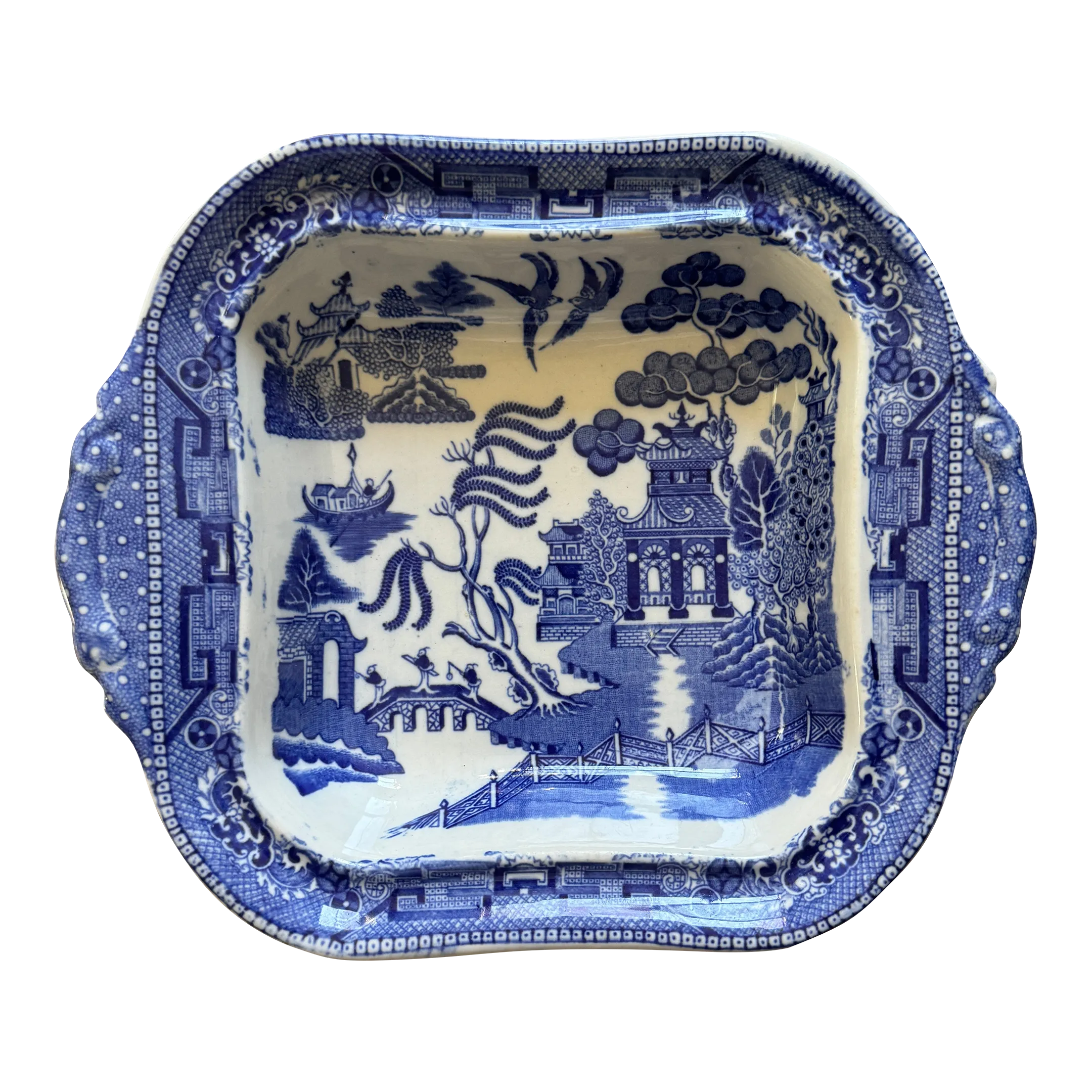 Early 20th Century Ridgeway Blue Willow Dish | Chairish
