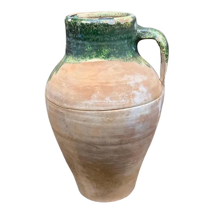 Vintage Turkish Terracotta Oil Jar | Chairish