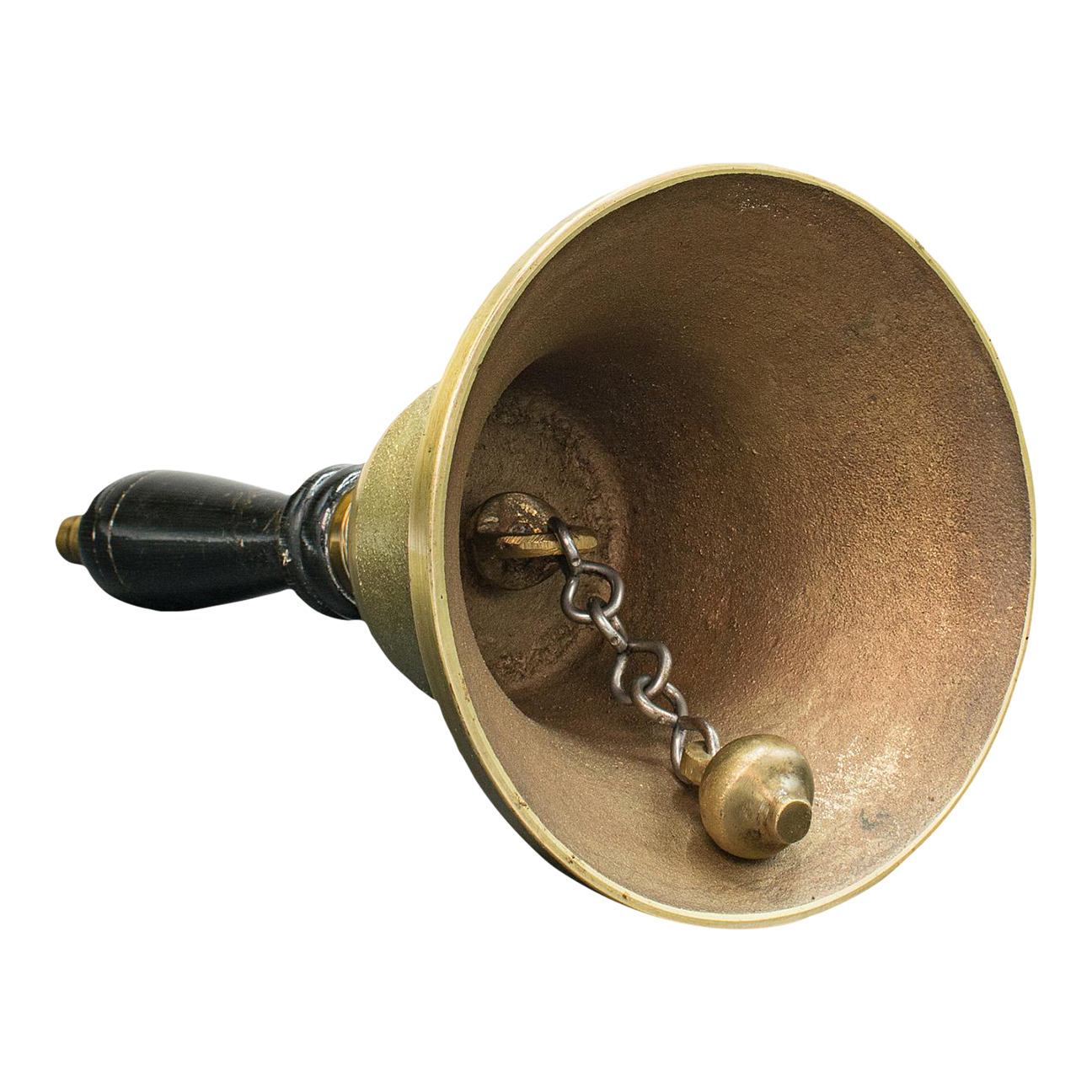 1910s Antique Edwardian English Brass Town Clerk's Hand Bell | Chairish