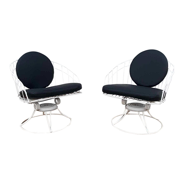 Homecrest Kingston Model 72 Swivel Rocker Barrel Back Chairs - Set of 2 ...