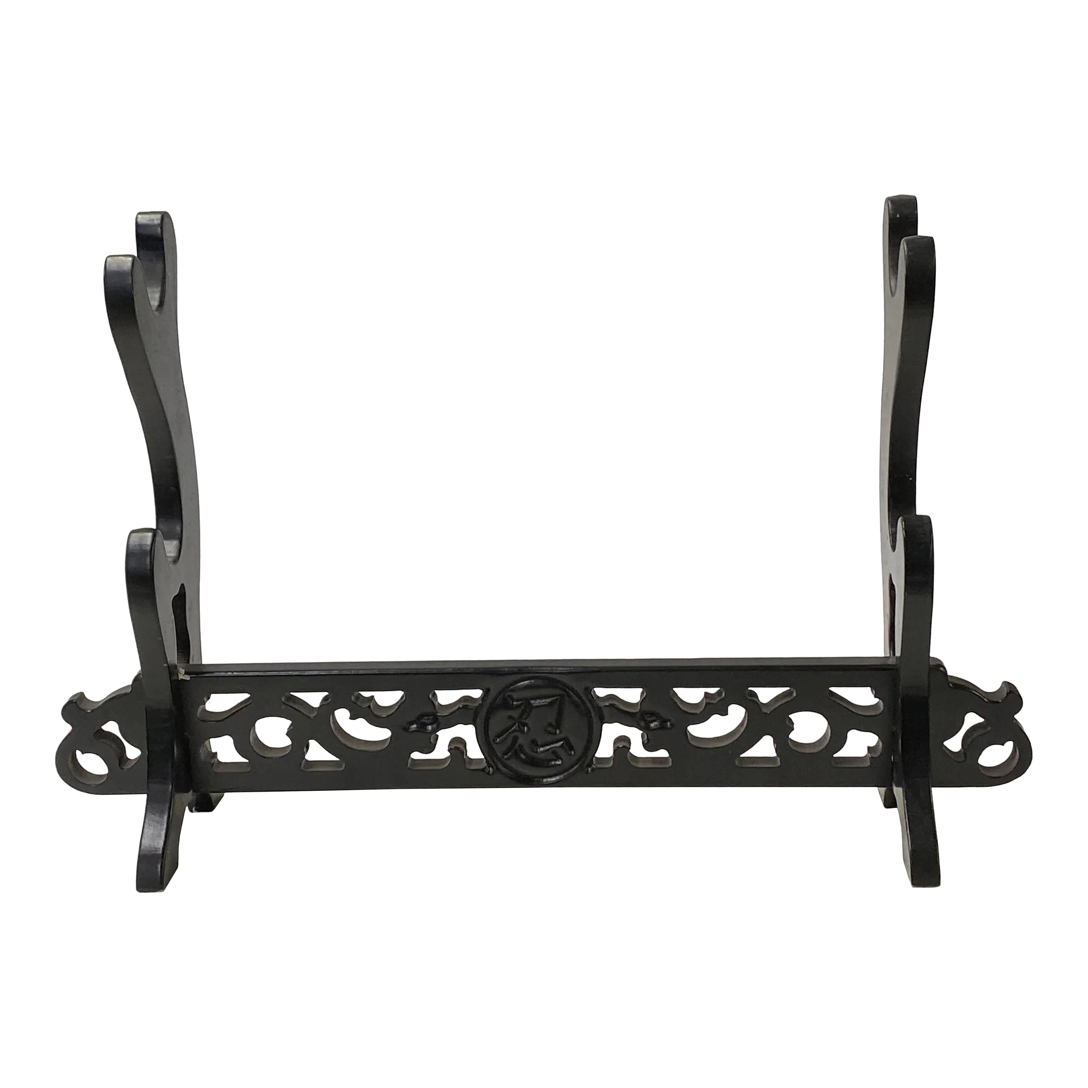 Chinese Black Wood Horizontal Pen Brush Holder Display Rack | Chairish