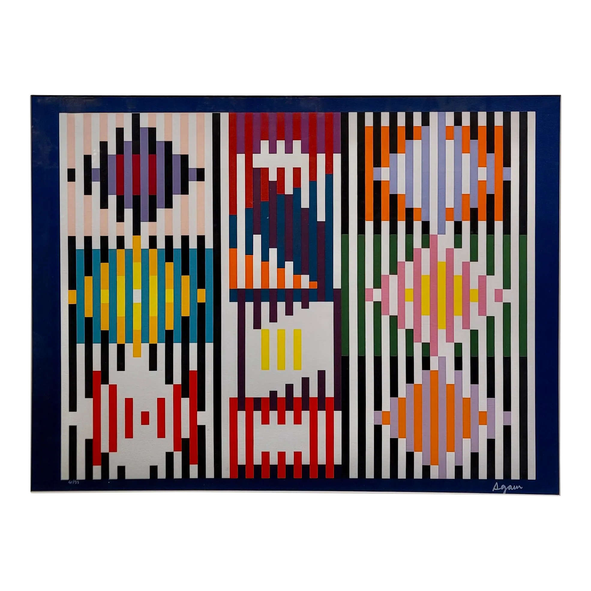 Yaacov Agam -Abstract Geometric Composition-Original Screenprint | Chairish