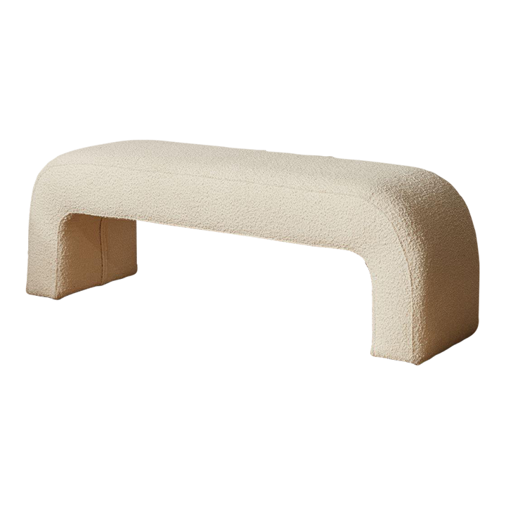 Contemporary Folia Boucle Bench Seat | Chairish