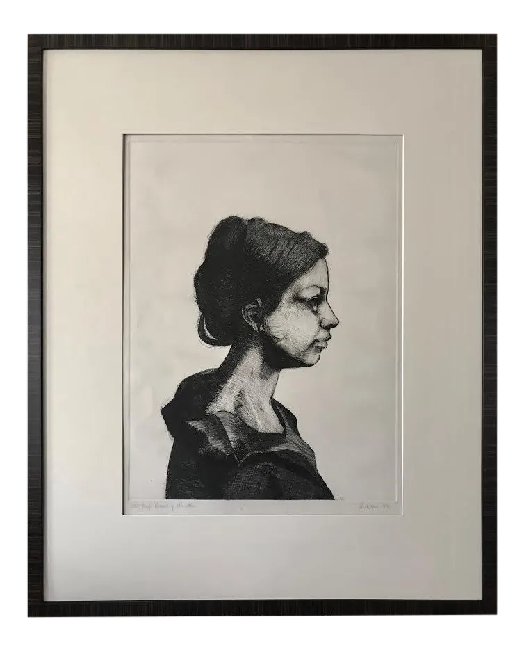 Original Etching Portrait of Ella by John Nava Artist Proof | Chairish