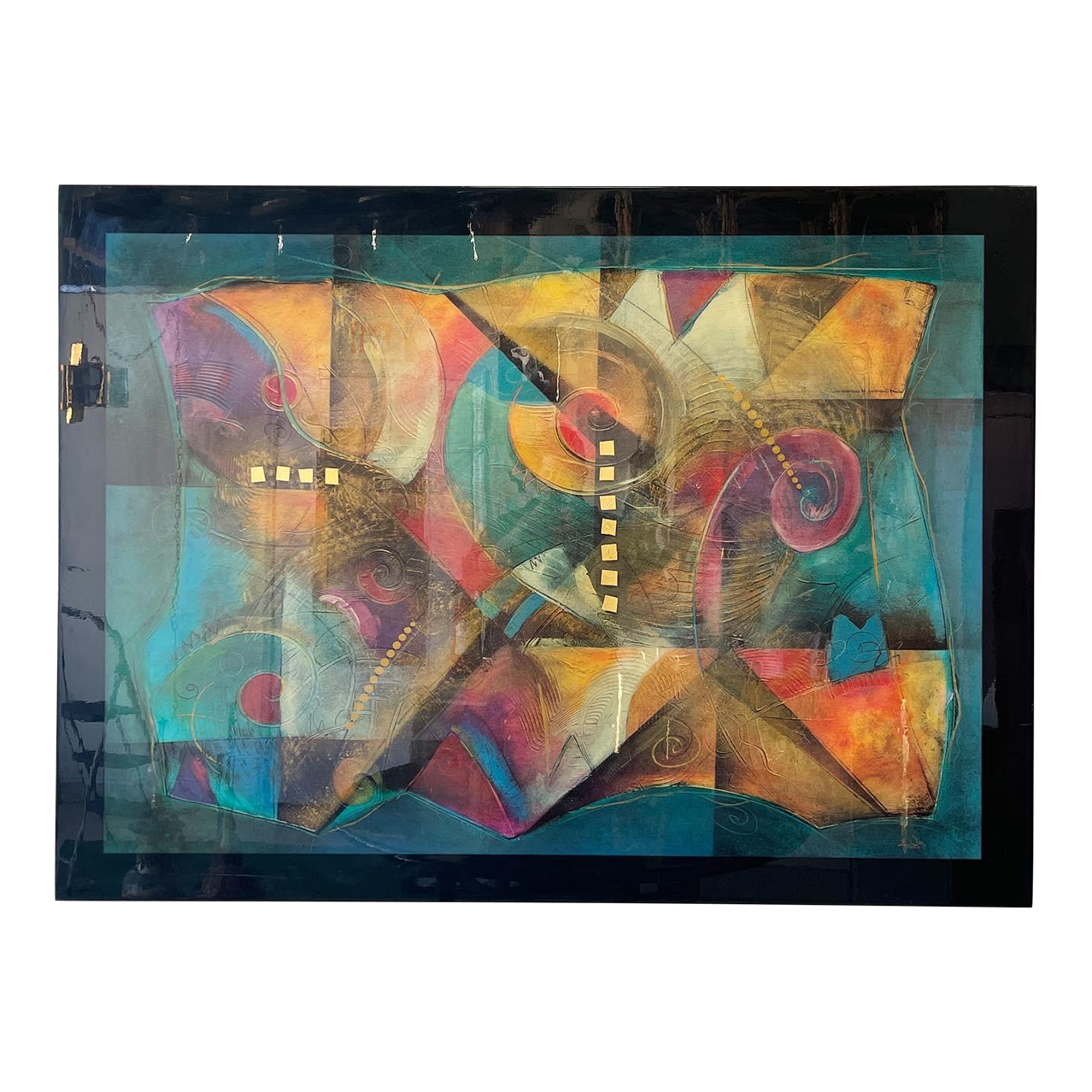 1980s Postmodern Abstract Acrylic Lacquer Wall Art by Empire Art Miami ...