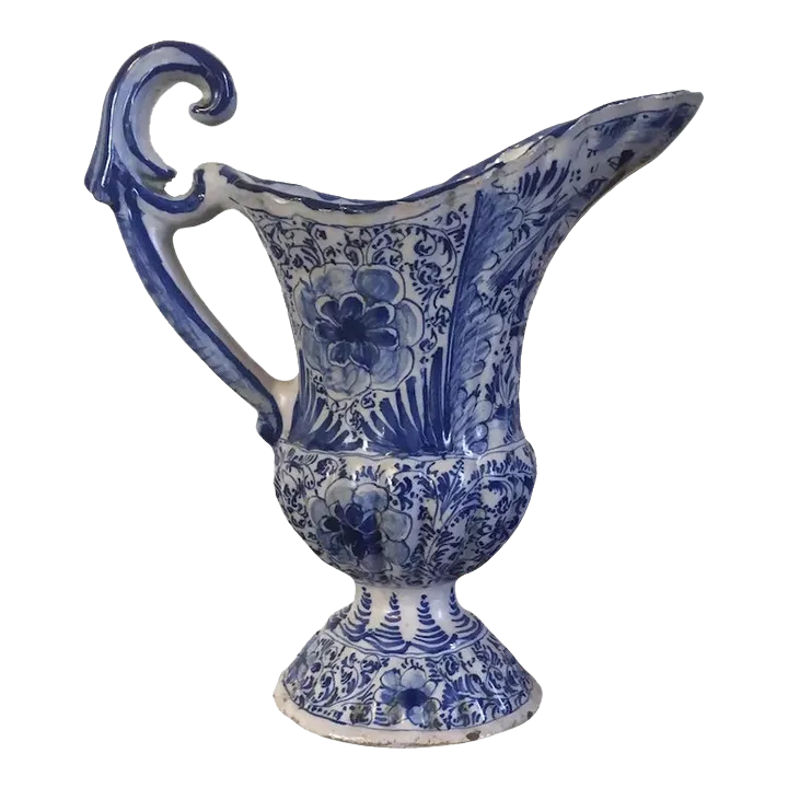 Antique 18th Century Delft Faience Helmet Ewer Pitcher in the Baroque ...