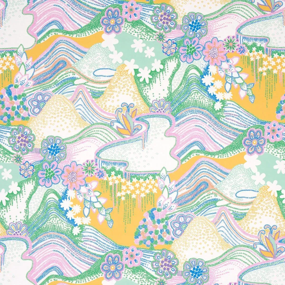 Schumacher X Clements Ribeiro Daisy Chain Wallpaper in Light Multi - 10 ...