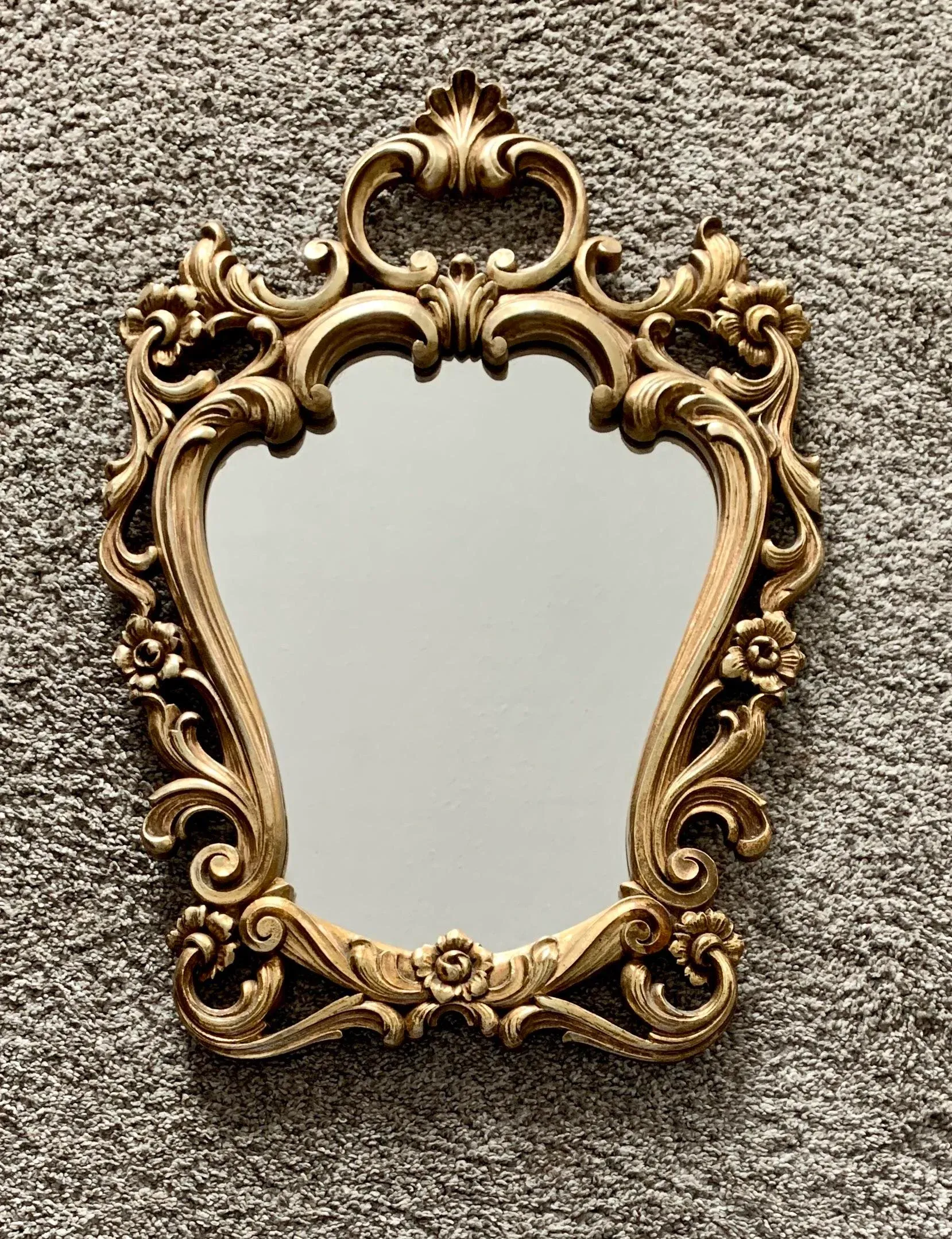 Mid Century Gold Syroco Hollywood Regency Wall Mirror