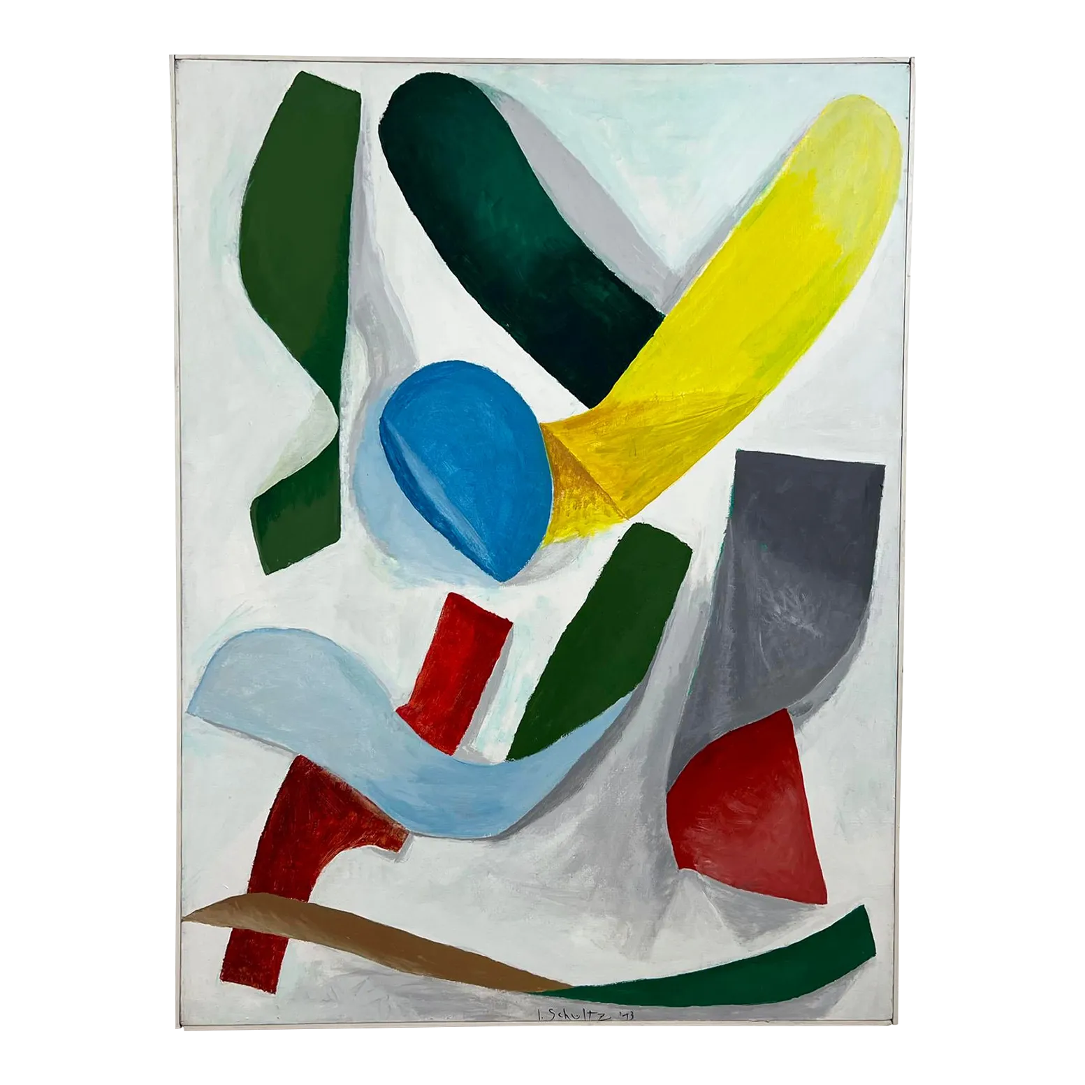 D. 1973 Abstract Modernist Painting by Irving Schultz | Chairish