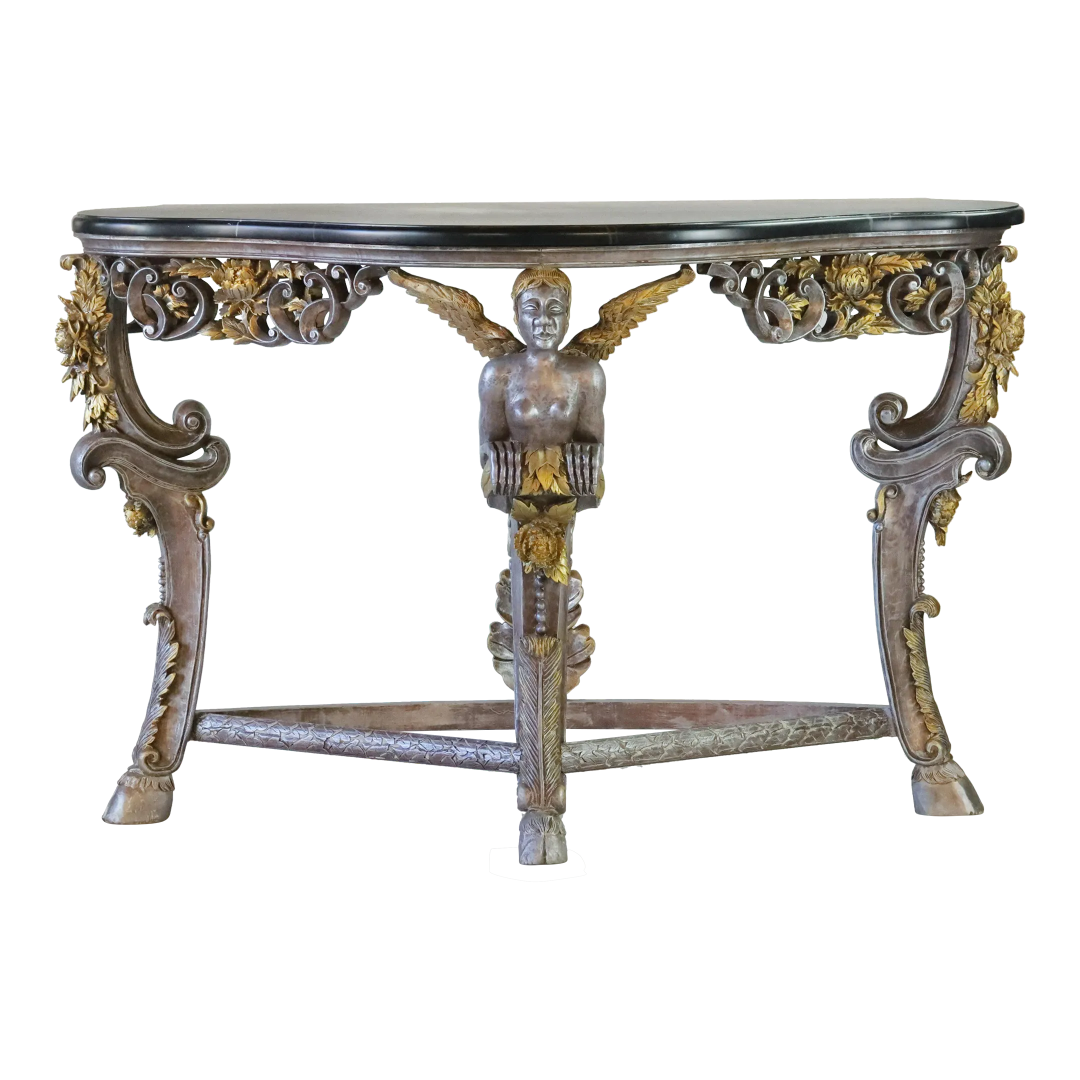 20th Century French Louis XV Rococo Style Side Table and Console Table ...