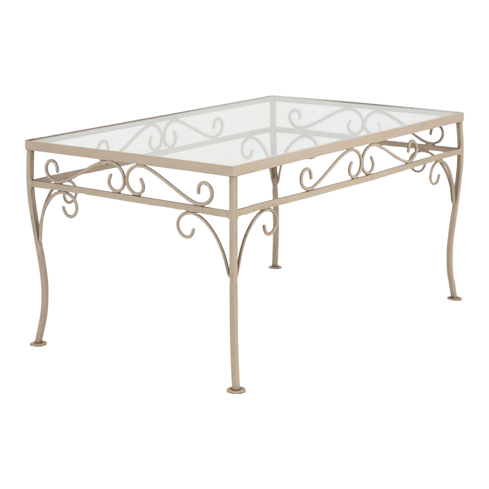 Gray Painted Metal Cocktail Garden Table | Chairish