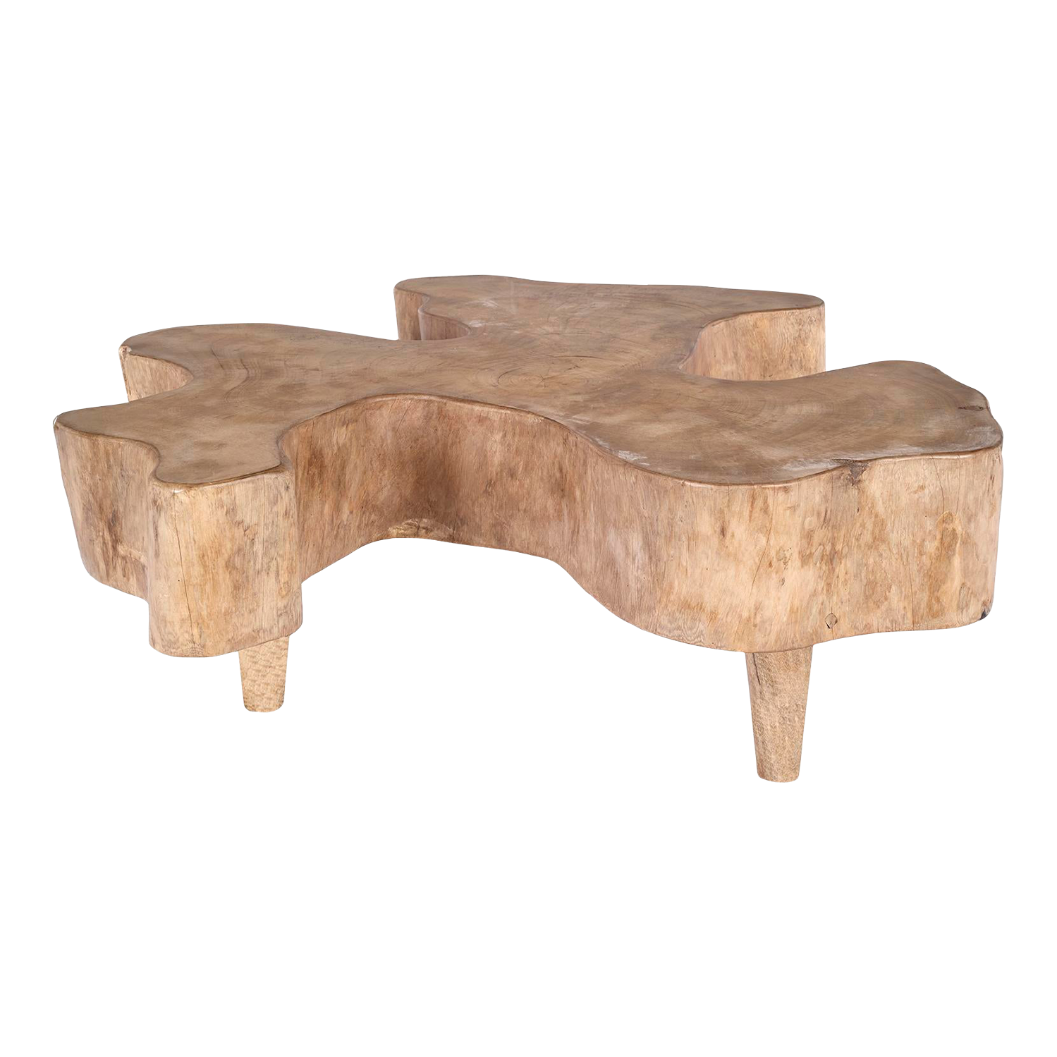 Bleached Lychee Organic Form Coffee Table | Chairish