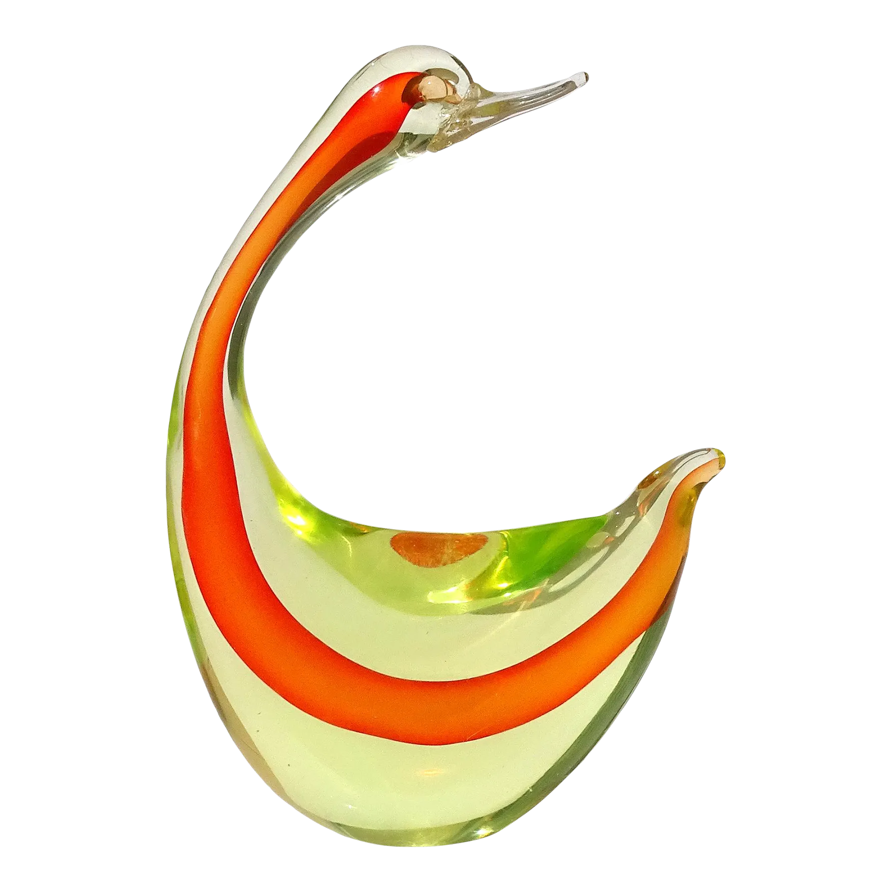 Vintage Cenedese Murano Yellow Orange Uranium Uv Reactive Gold Flecks ...