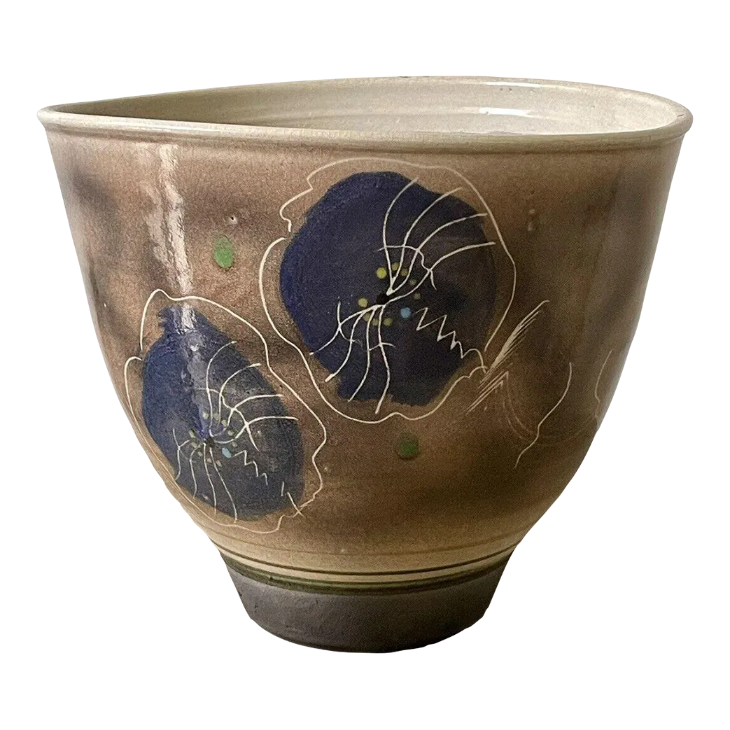 1980s Jamie Davis Studio Art Pottery Postmodern Raku Ceramic Vessel ...