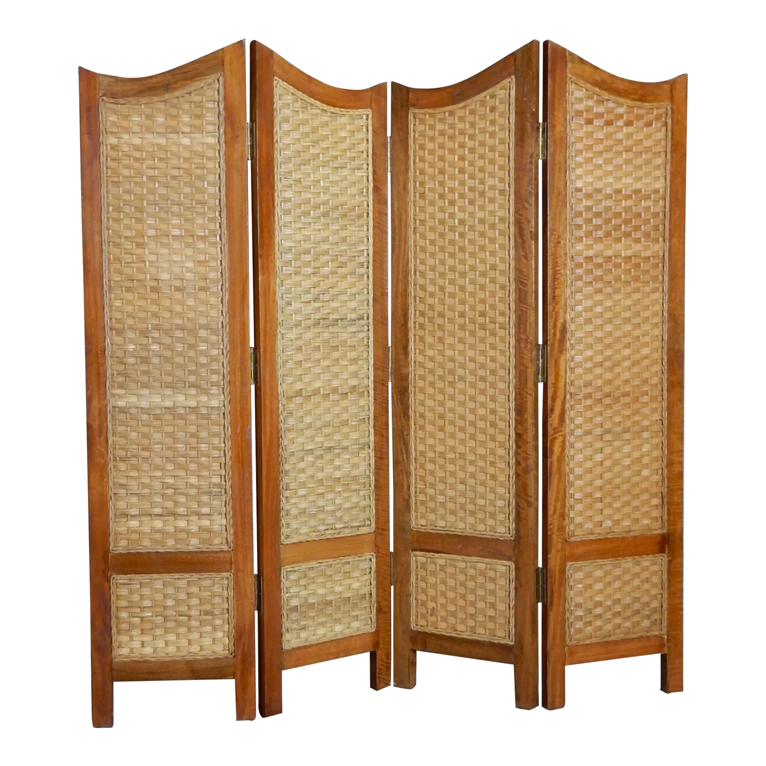 Mexican Modernism Woven Cane Rattan Screen Room Divider After Clara ...