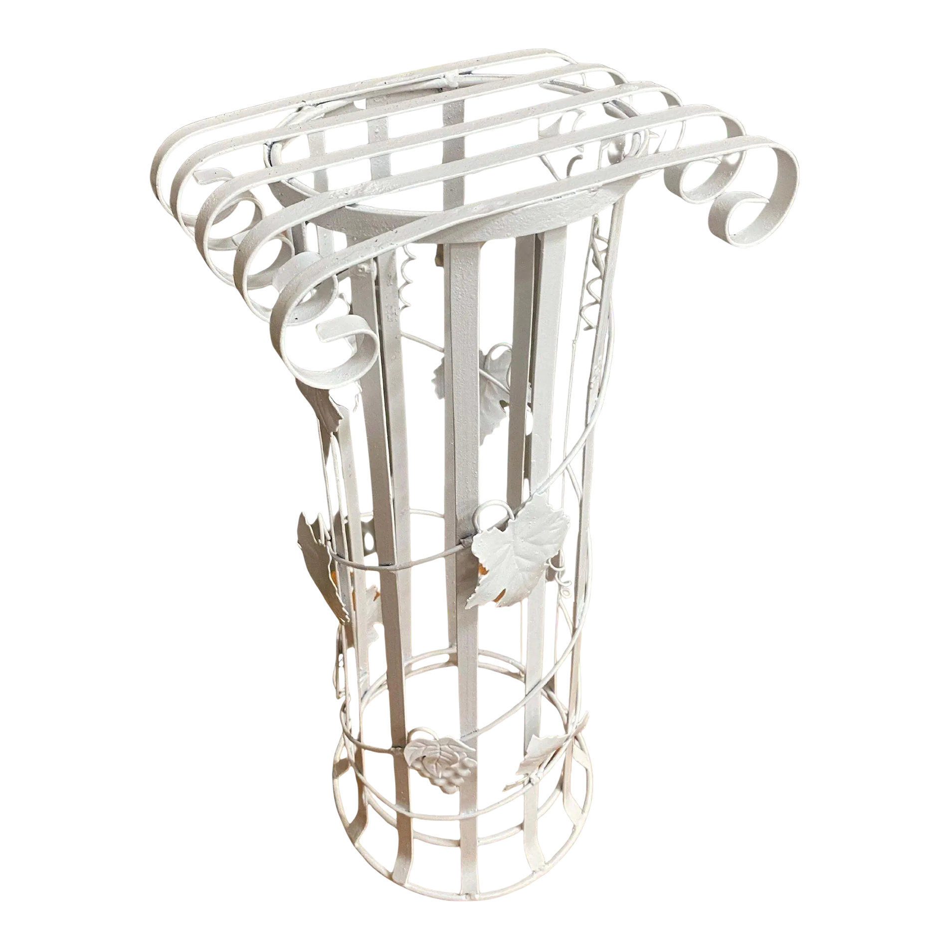 Mid Century Woodard Style Steel Strip Roman Column Plant Stand | Chairish