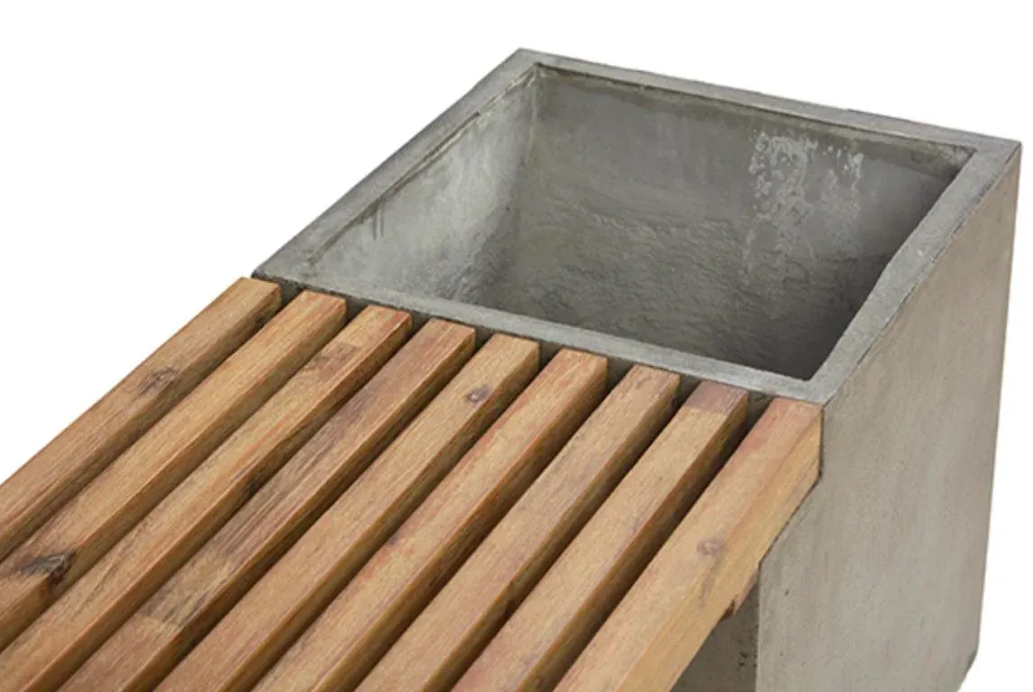Teak planter bench store