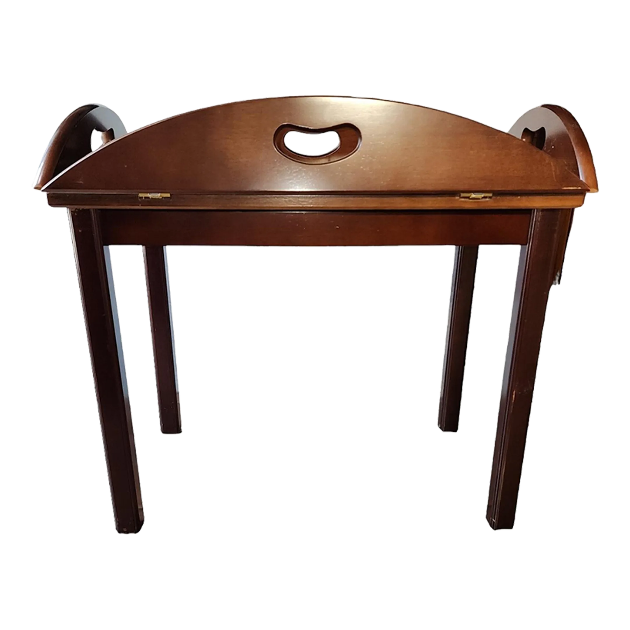 1960s Mid Century Mahogany Butlers Serving Tray Table | Chairish