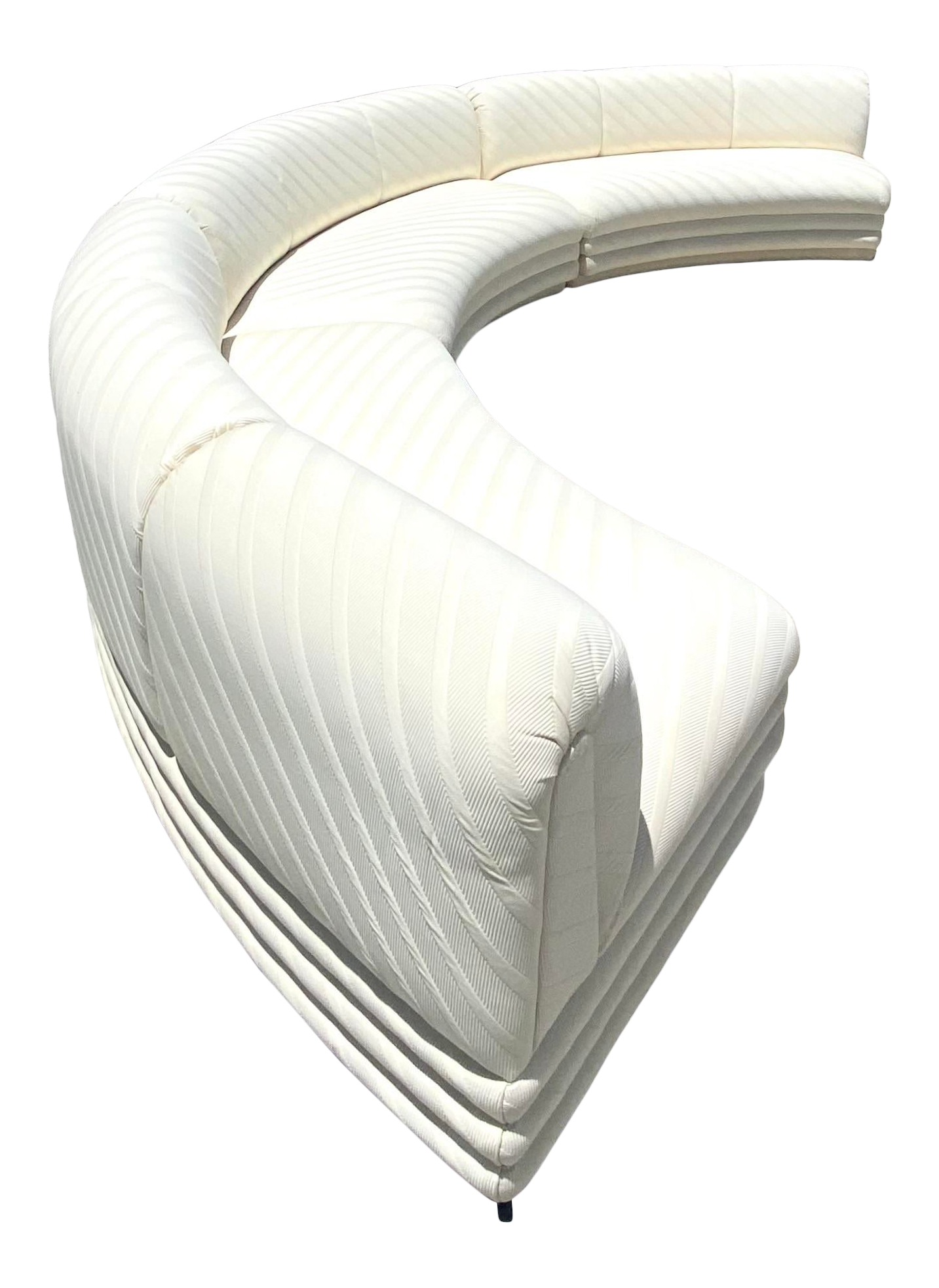 Contemporary Custom Tonal Striped Half Moon Sectional | Chairish