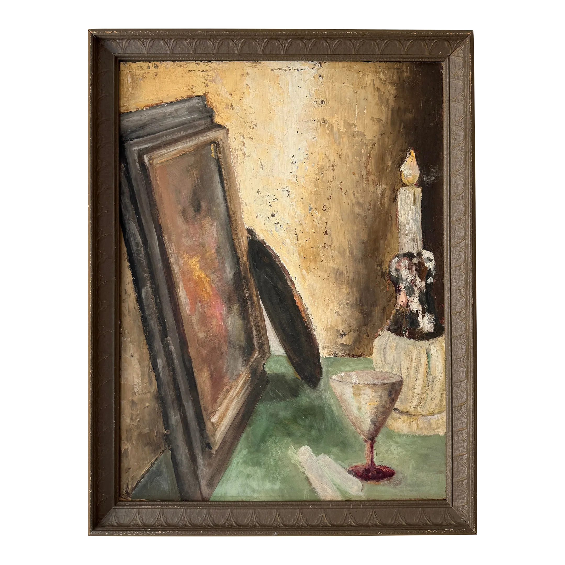 Antonia J. Greene Still Life With Painting, Glass, and Candle, 1930s ...