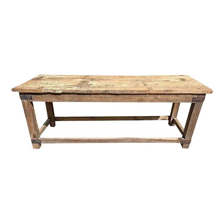Mid 20th Century Vintage Old India Work Counter Table | Chairish