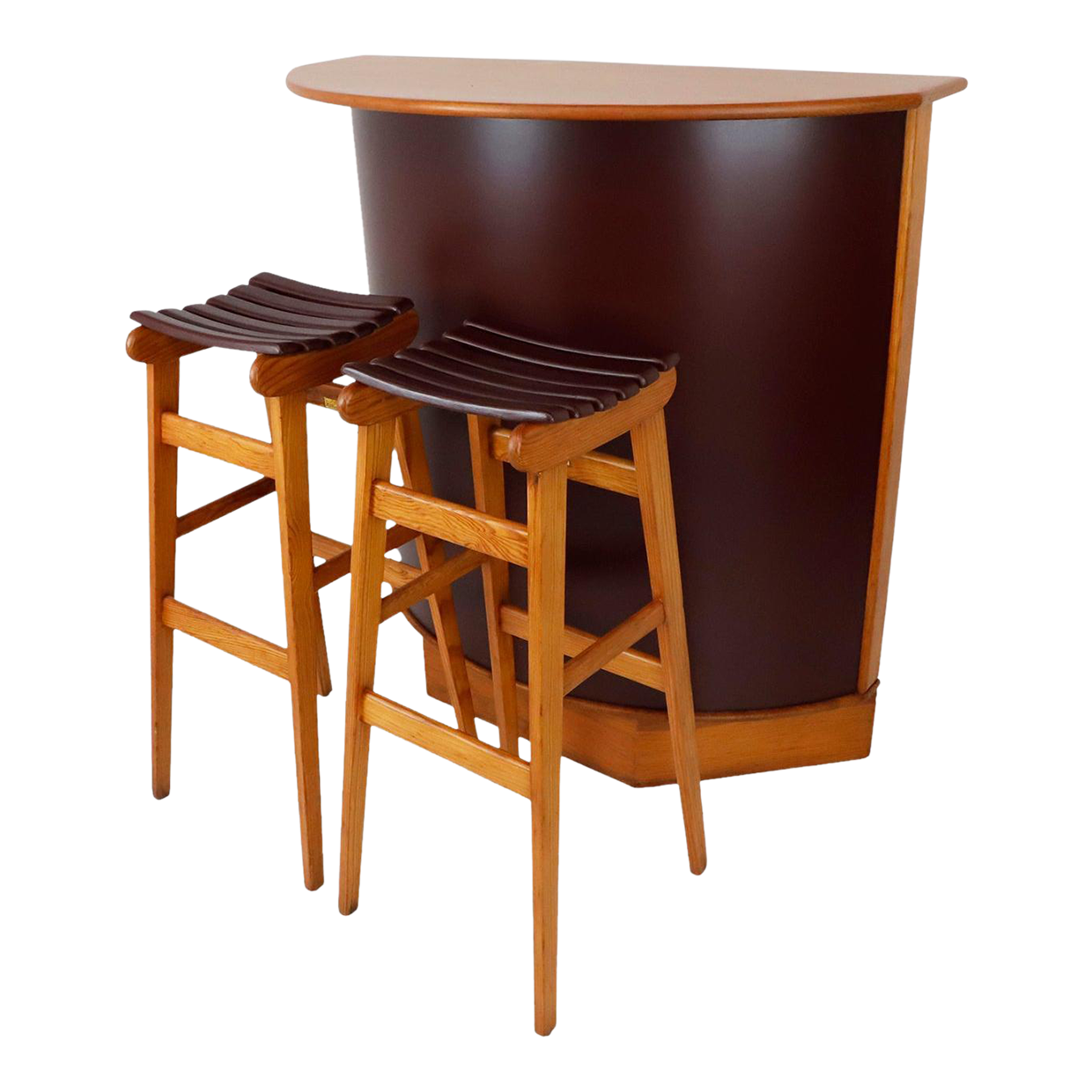 1950s Michael Van Beuren Domus Line Bar & Stools - Set of 3 | Chairish