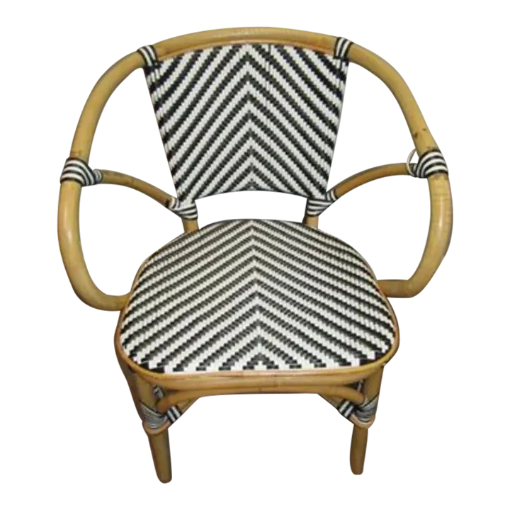 Mid 20th Century Rattan Howard Kaplan Style Bistro Chair | Chairish