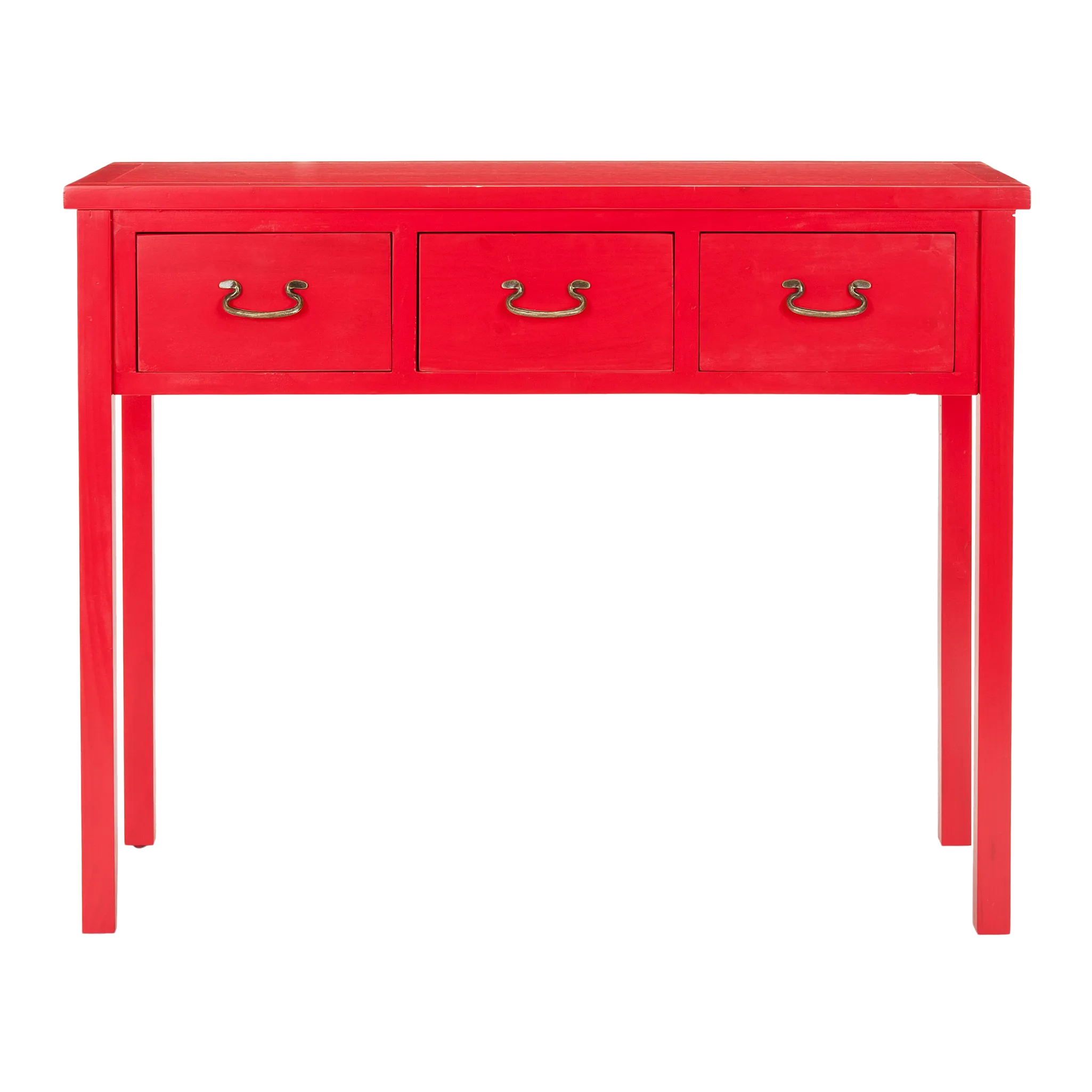 Console With Storage Drawers in Hot Red | Chairish