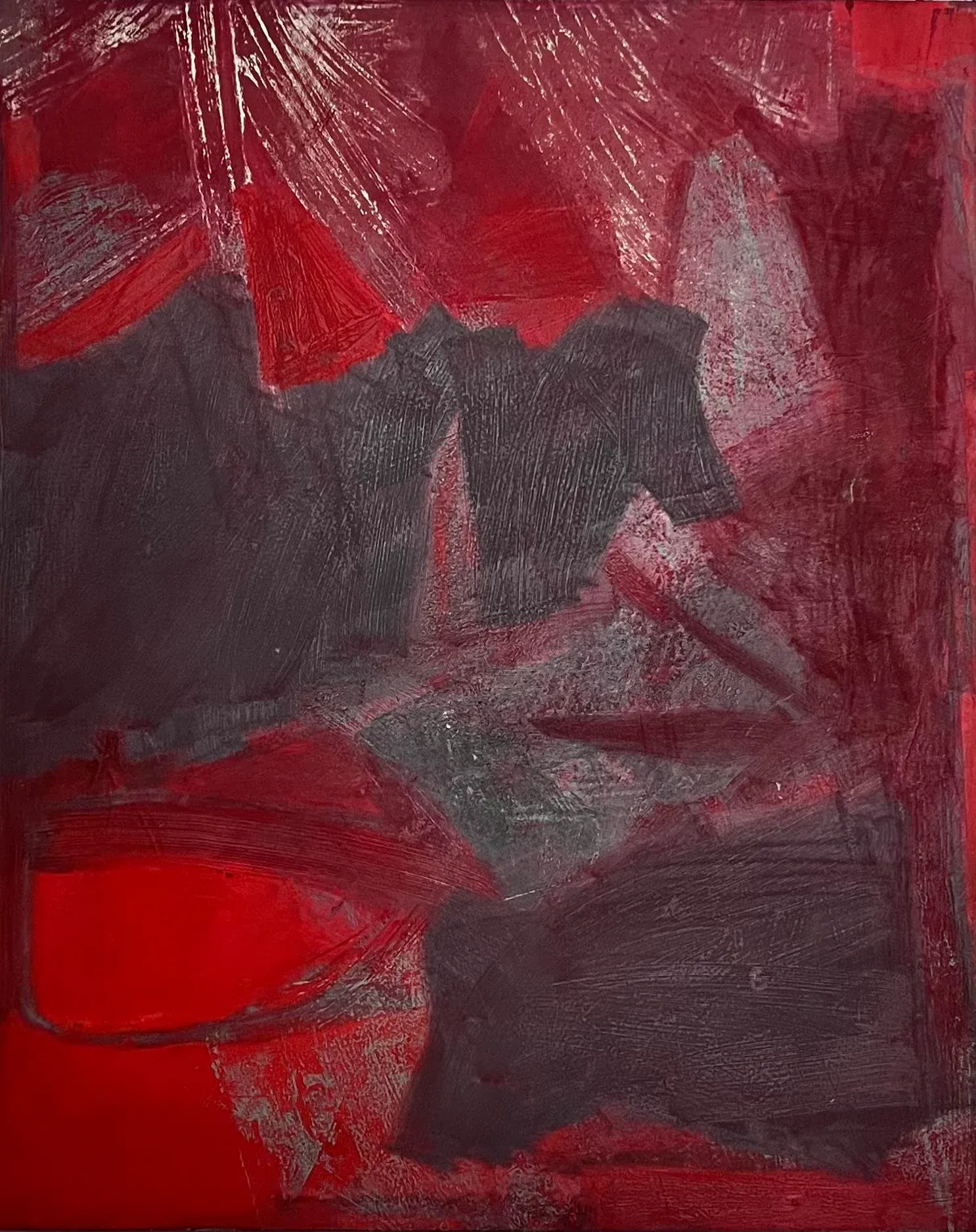 “Modern Angst” Original Abstract Painting on Panel, 2022 | Chairish