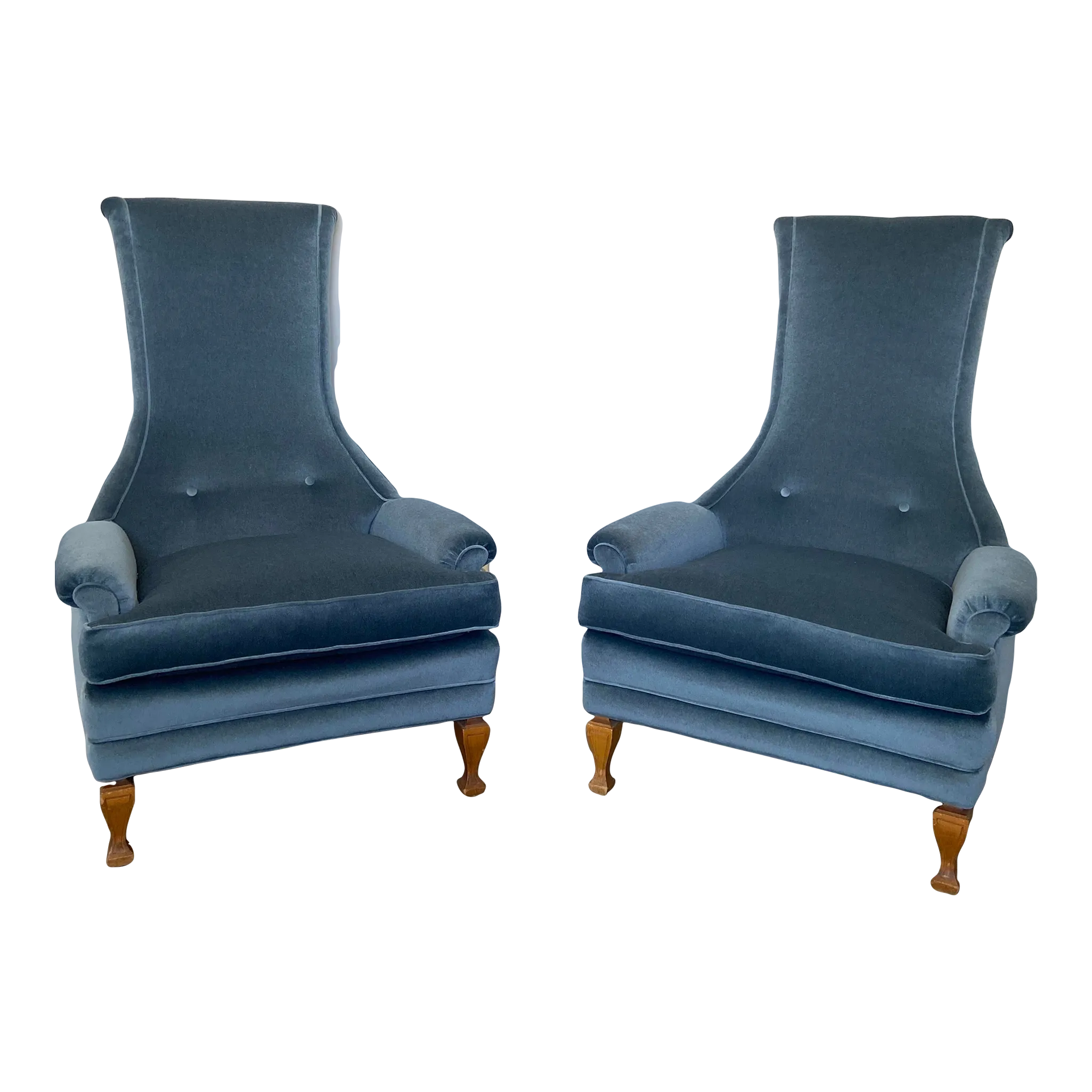 Regency-Esque/Vintage Beauties, Tall Mohair Chairs - a Pair | Chairish