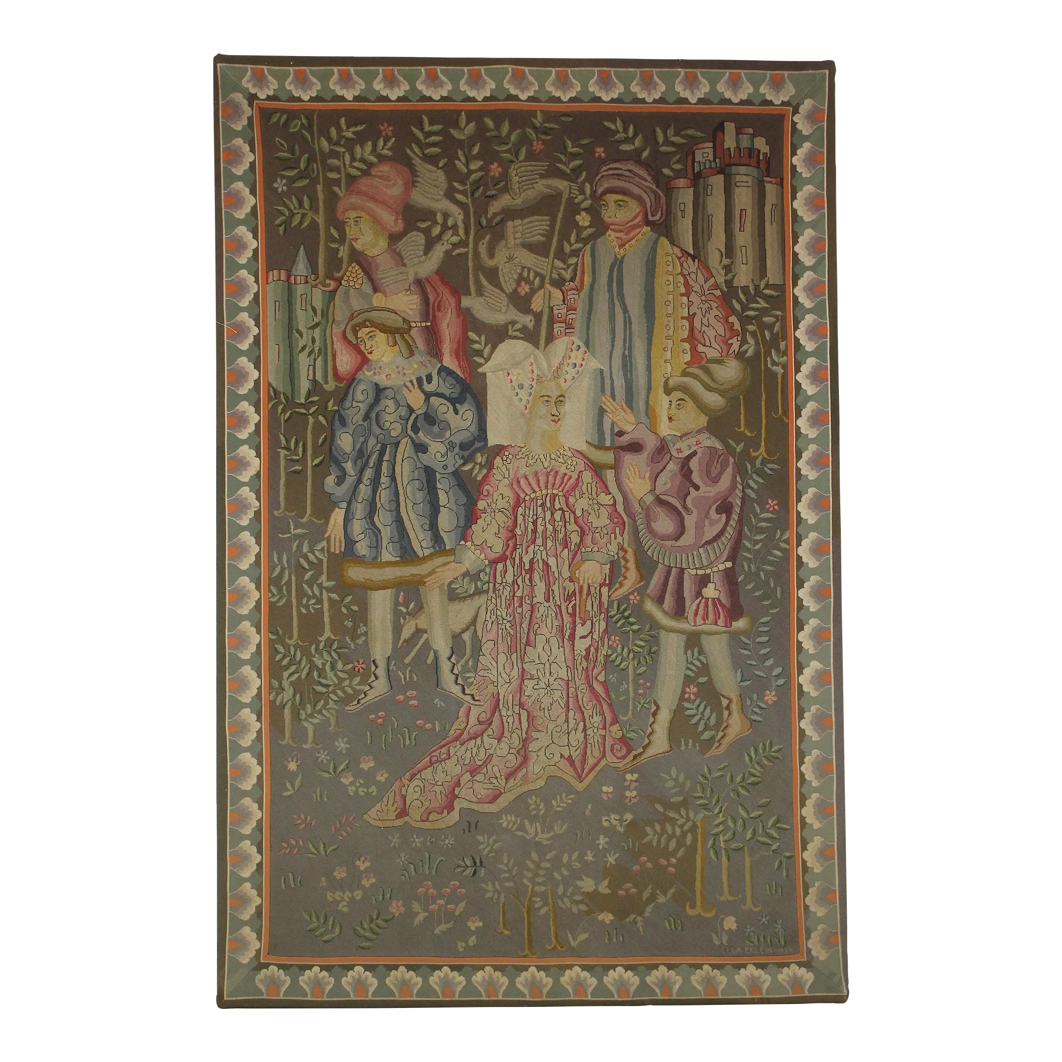 Palatial Size Hand Done Needlepoint Wall Art | Chairish